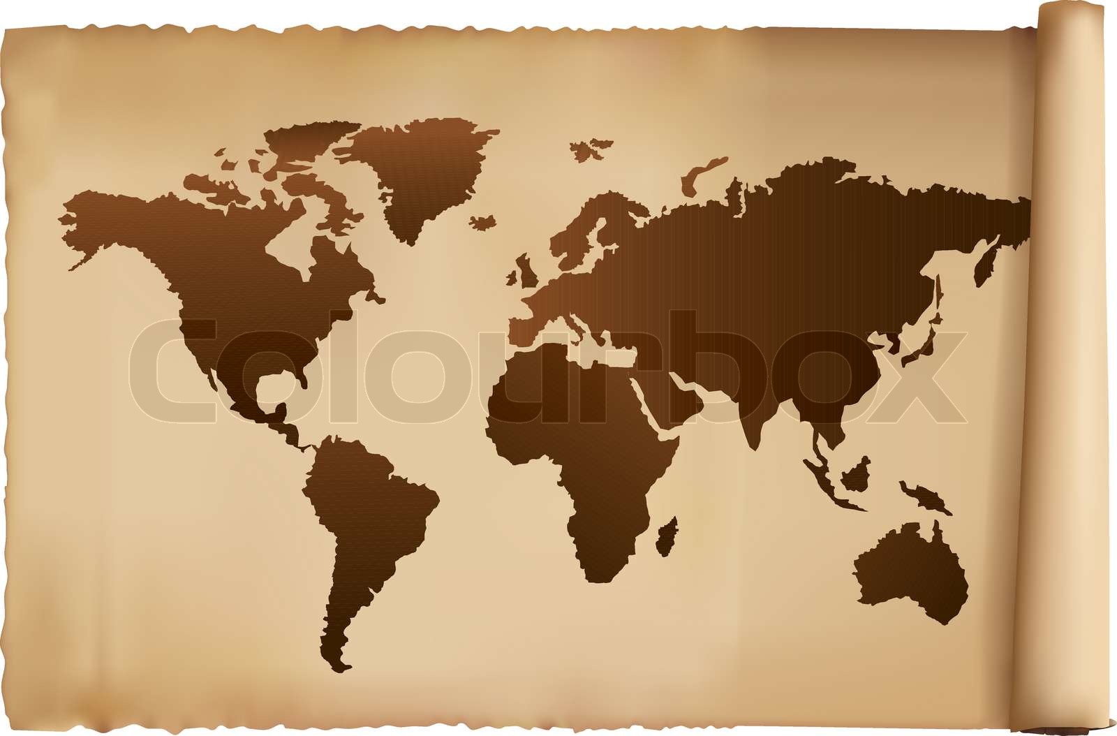 World map in vintage pattern and old paper. Vector. | Stock vector ...