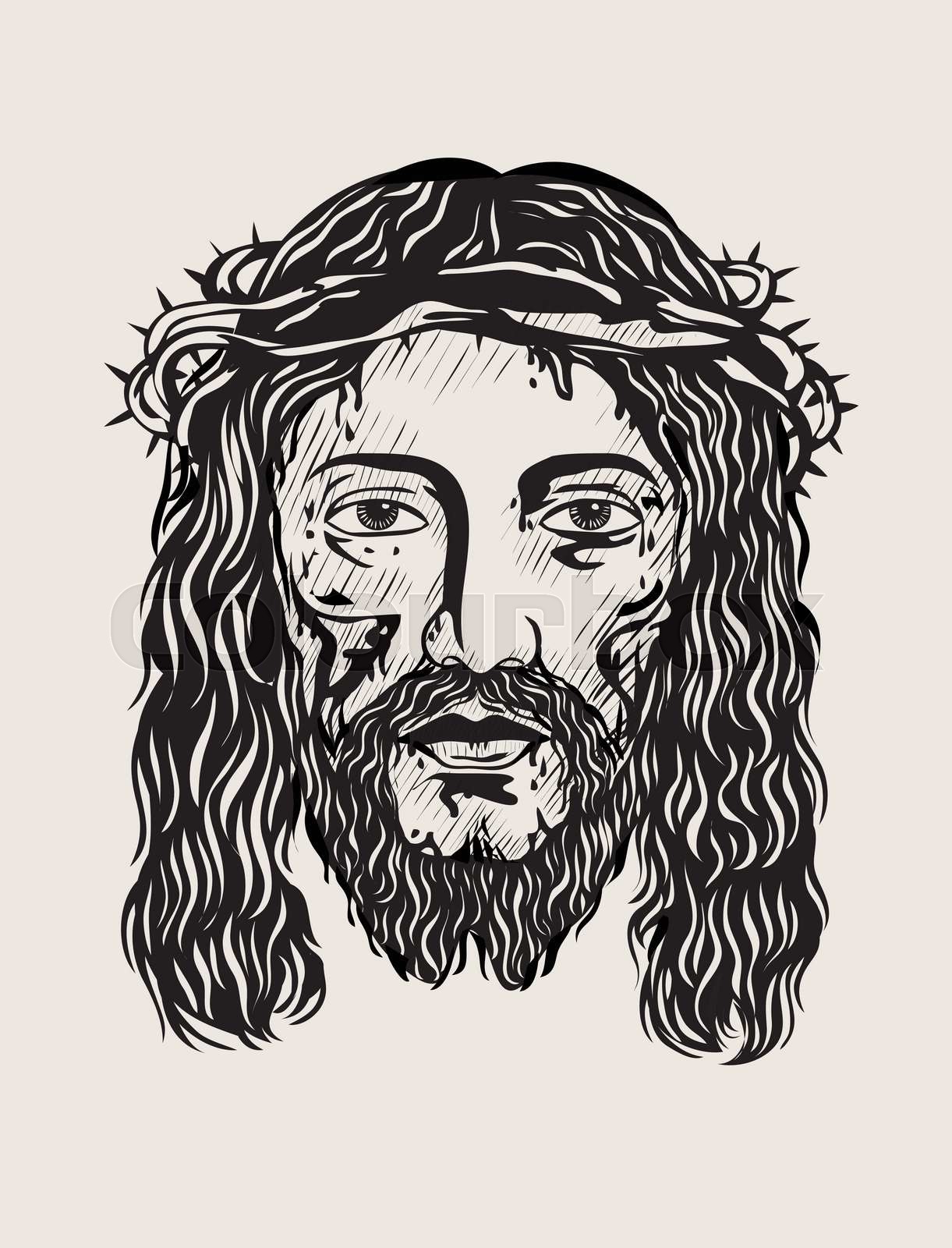 Jesus Christ face | Stock vector | Colourbox