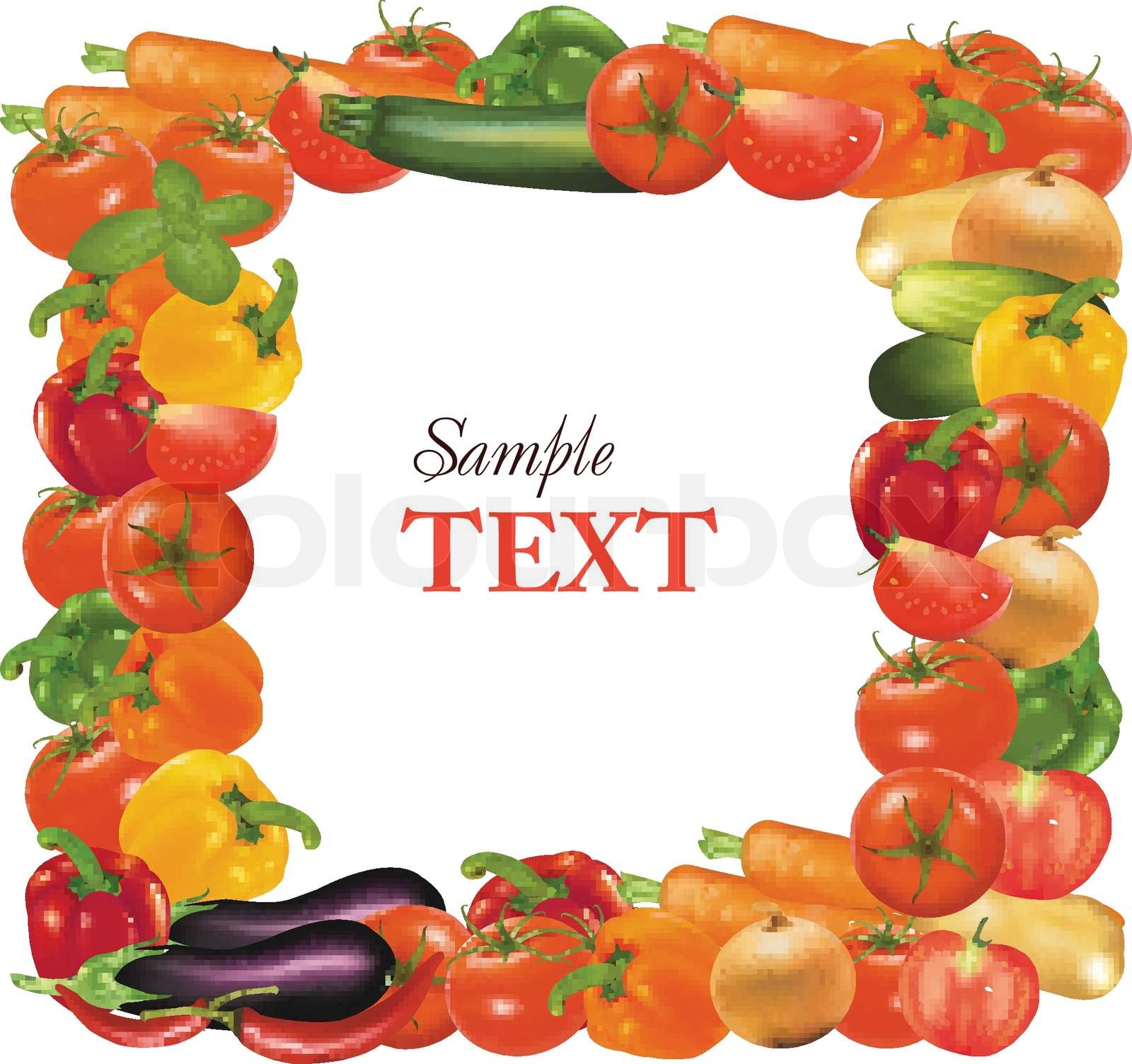 Frame made from vegetables. Vector. | Stock vector | Colourbox