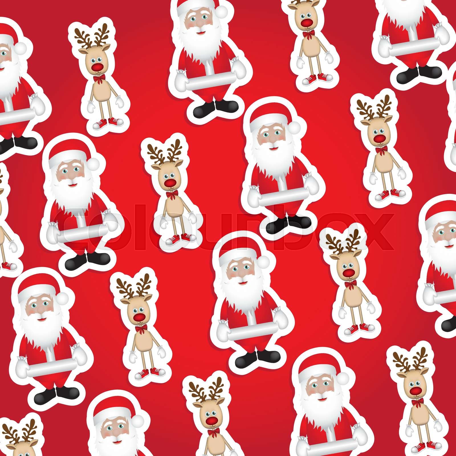 Illustration Of Pattern Of Christmas Characters Wrapping Paper V