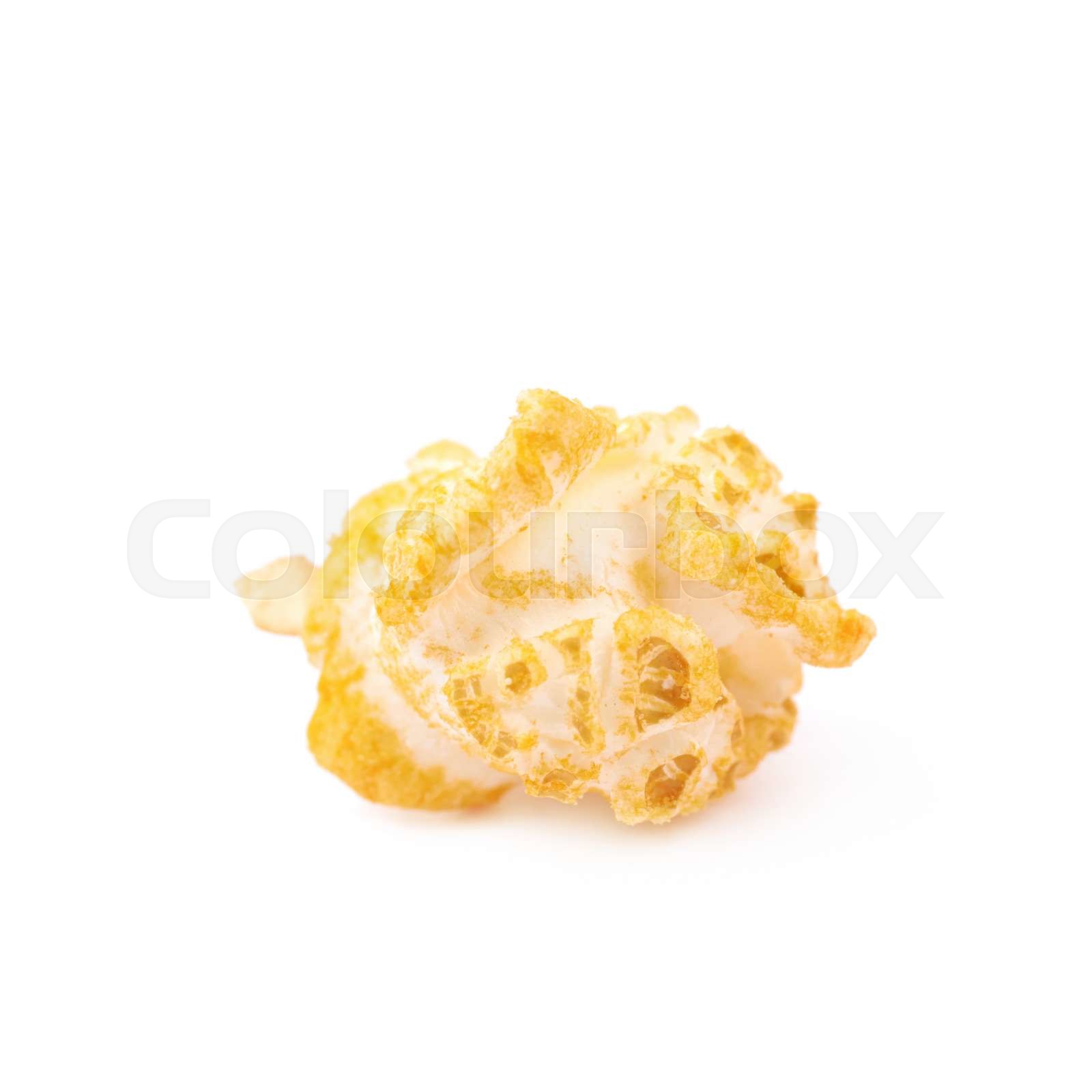 Single popcorn flake isolated | Stock image | Colourbox