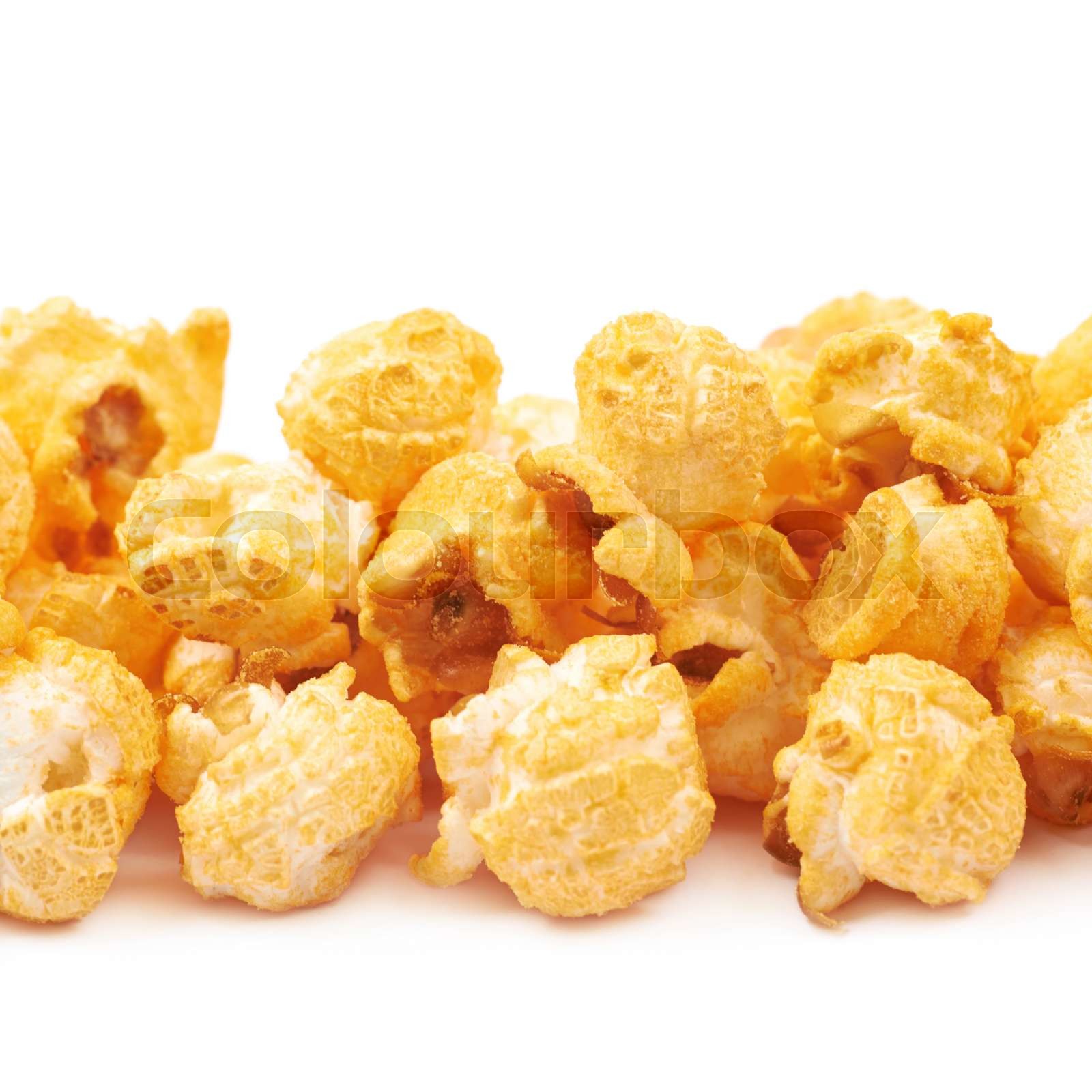 Pile of popcorn flakes isolated | Stock image | Colourbox