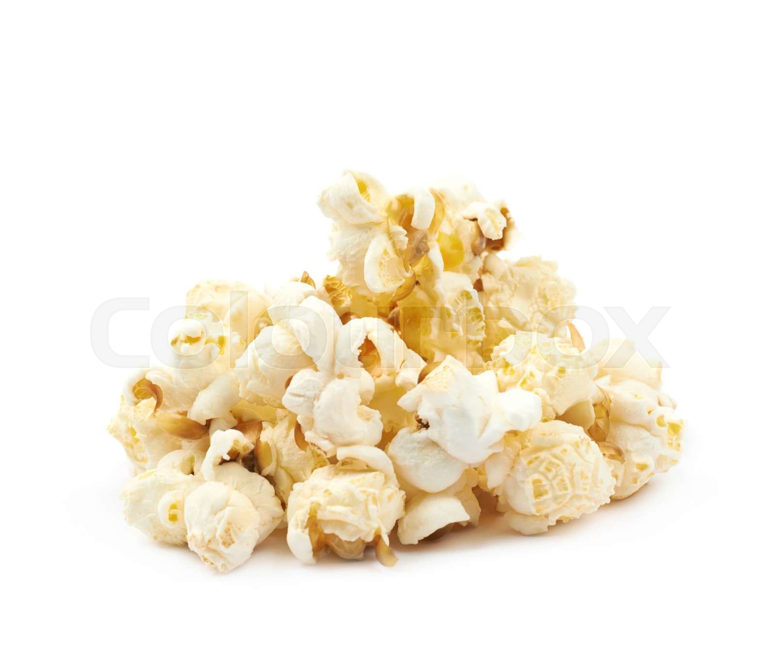 Pile of popcorn flakes isolated | Stock image | Colourbox