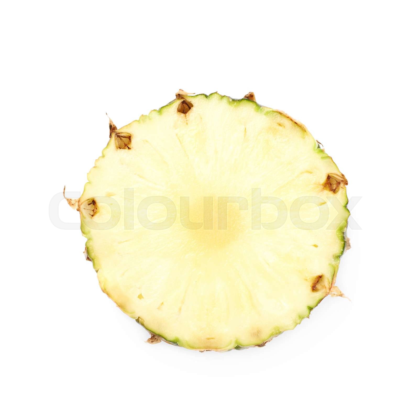 Cross-section pineapple slice isolated | Stock image | Colourbox