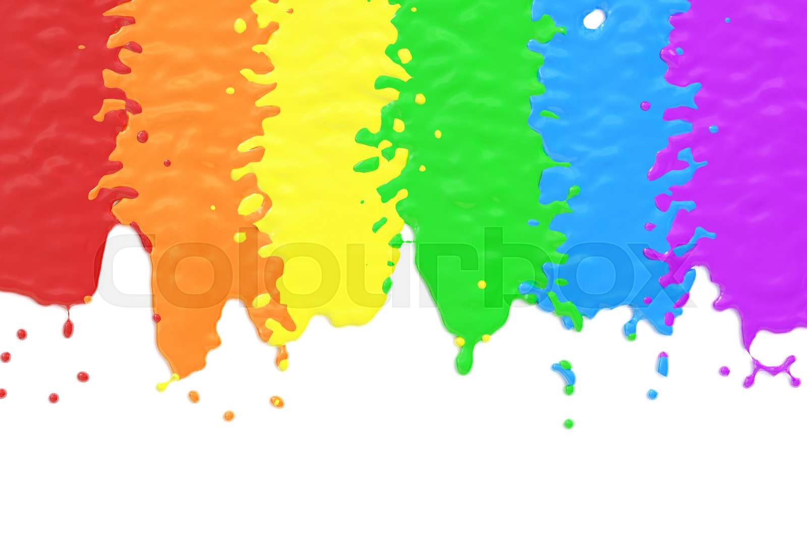 spilled color paints concept, 3D rendering | Stock image | Colourbox