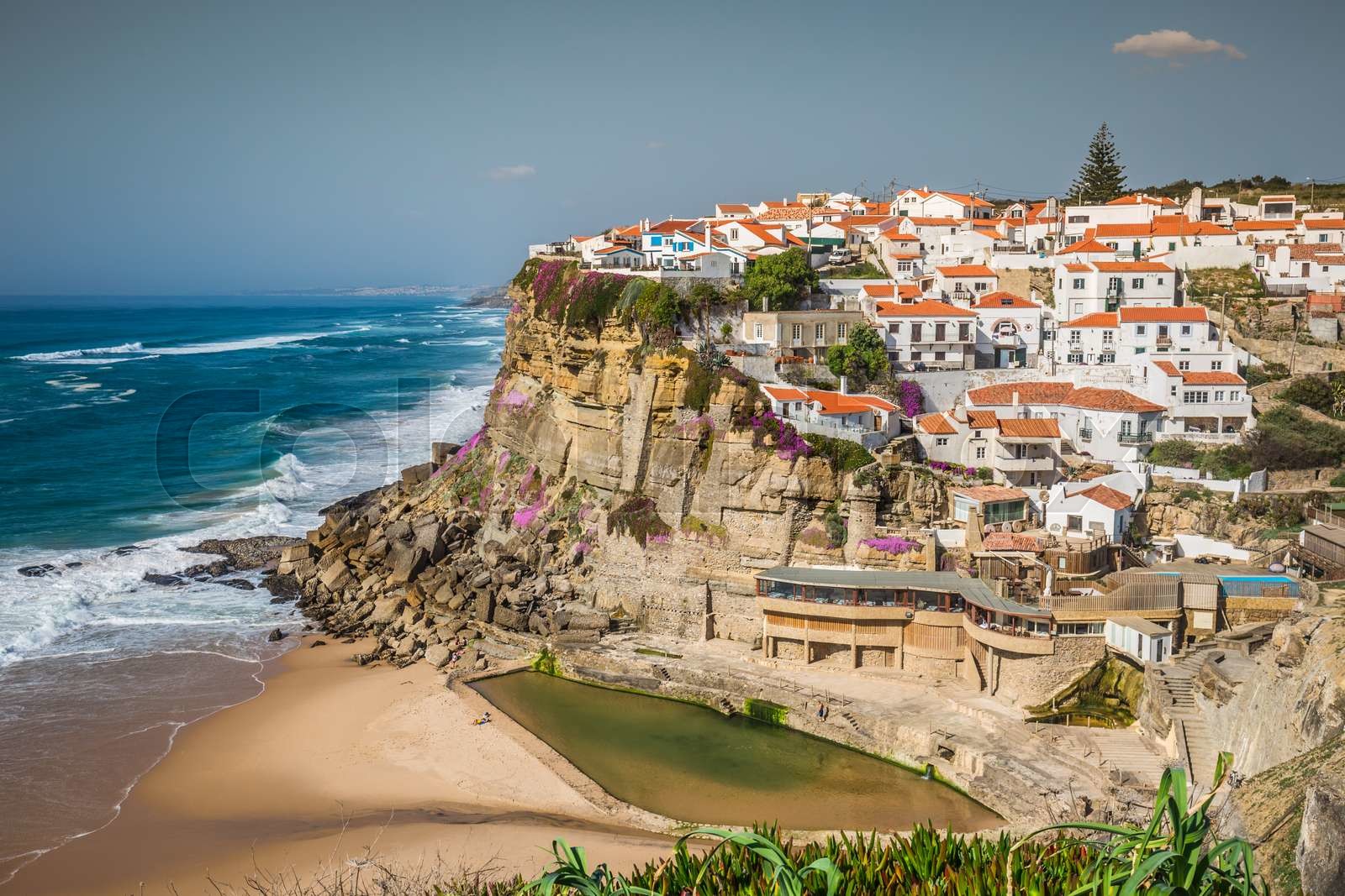 Azenhas do Mar, Portugal coastal town. | Stock image | Colourbox