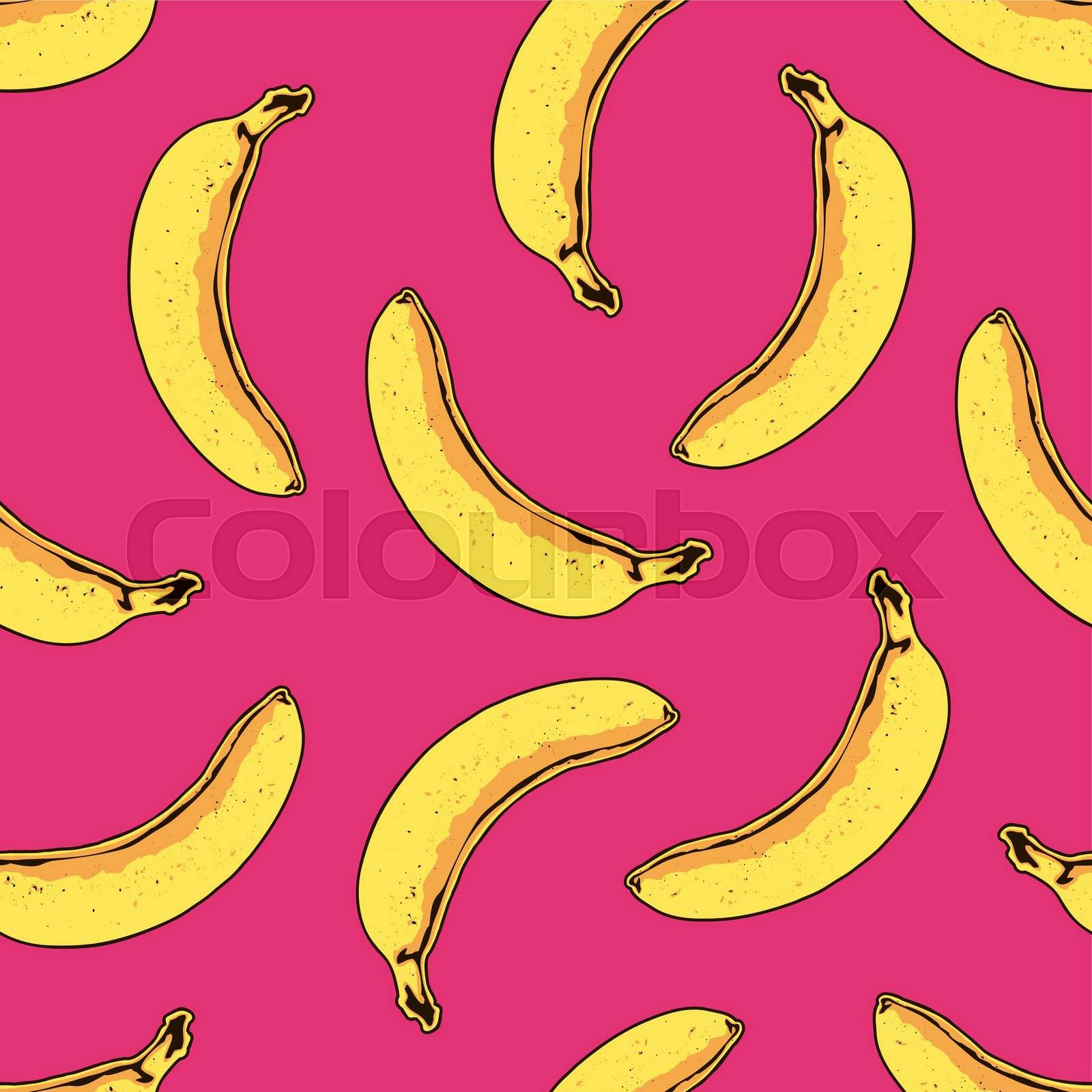Vector seamless banana pattern. Modern tropical print | Stock vector ...