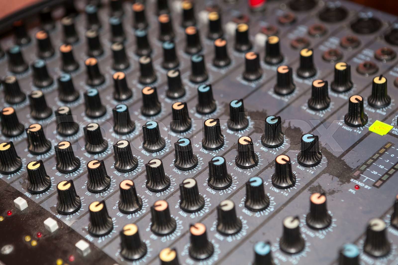 Audio mixer knobs | Stock image | Colourbox