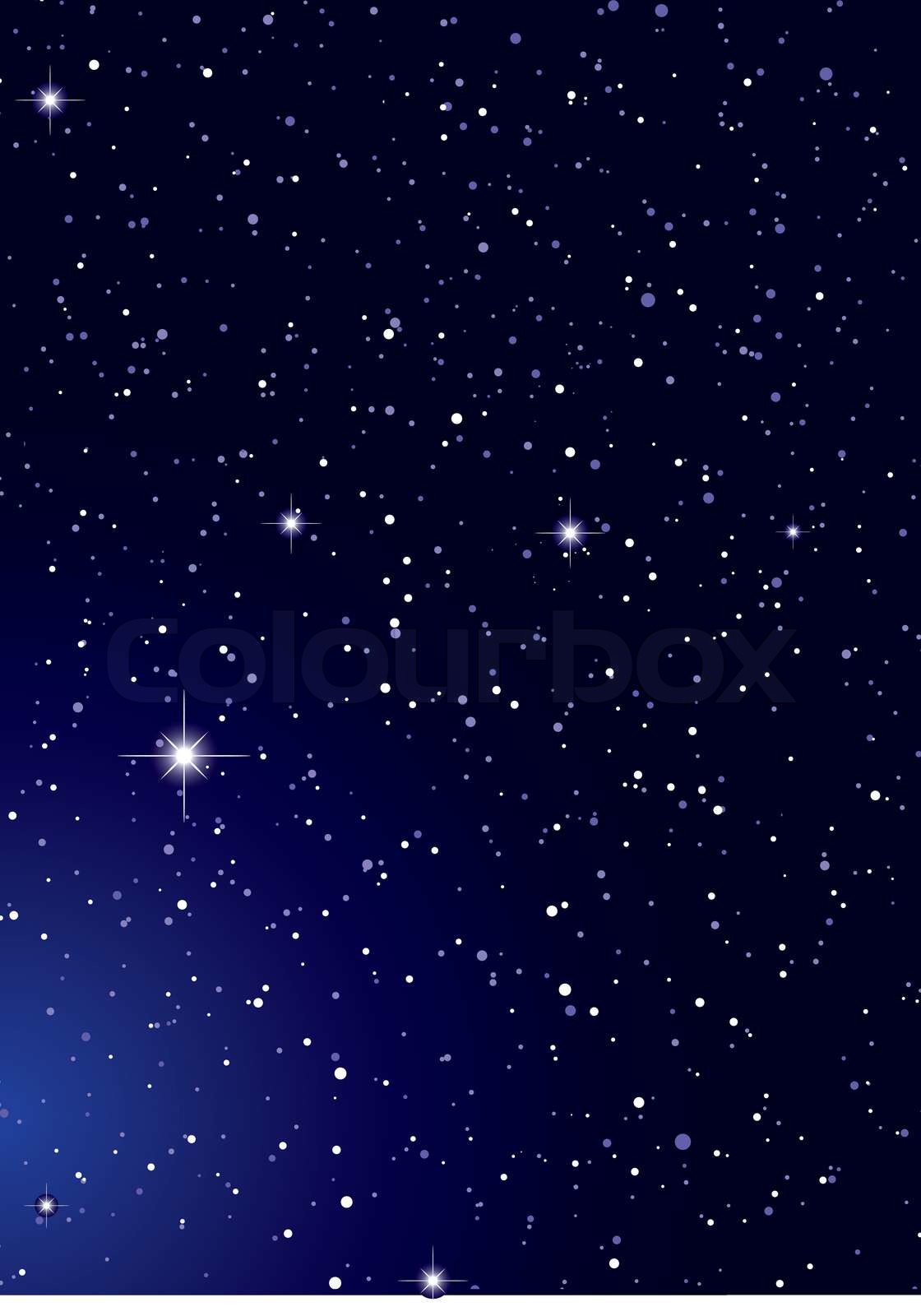Dark Nights Sky With Stella Galaxy And Twinkle Stars Stock Vector Colourbox