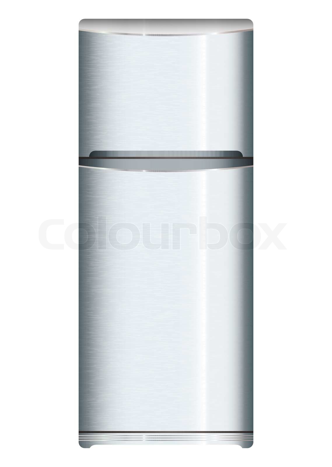 Brushed silver metal cool modern fridge | Stock vector | Colourbox