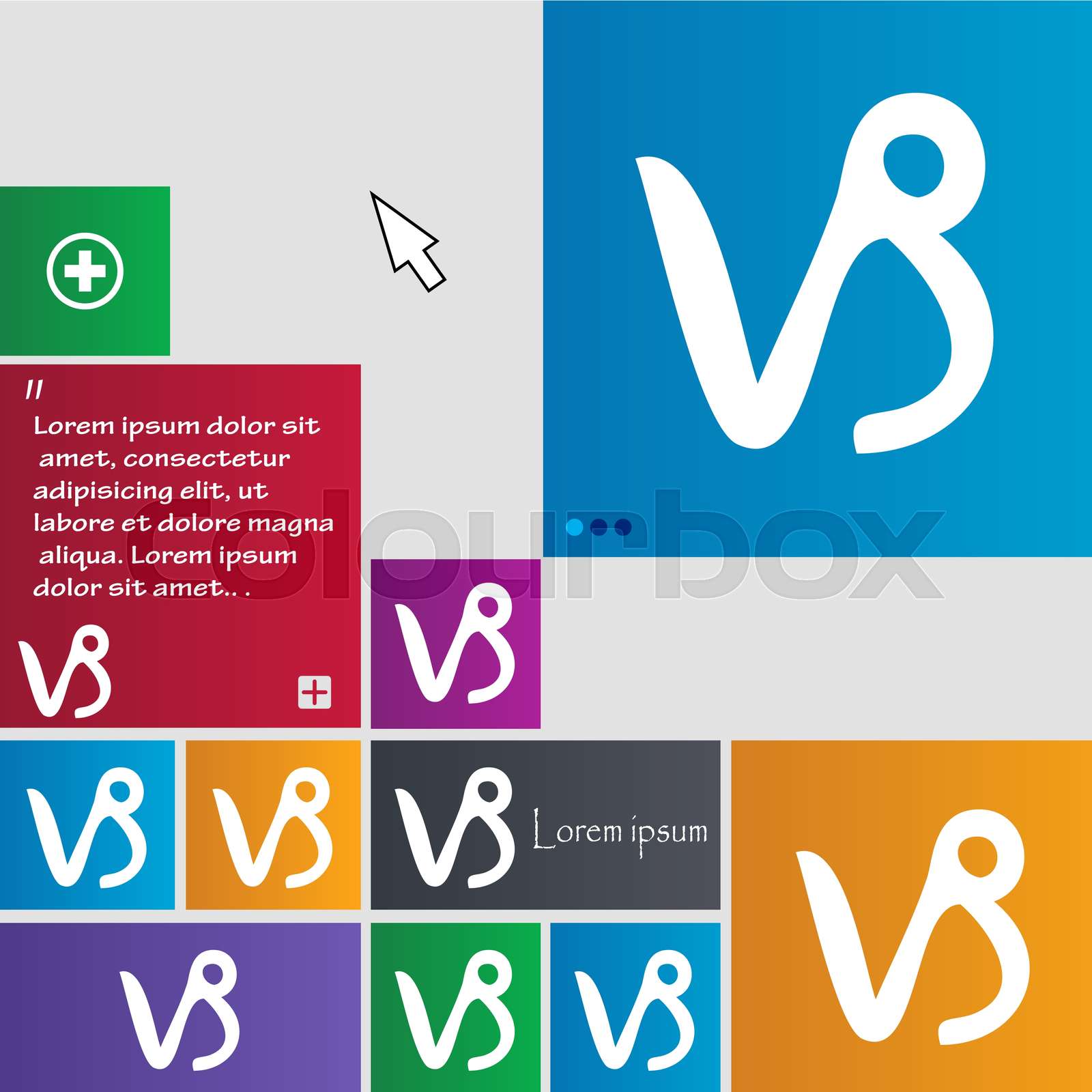 Capricorn icon sign. buttons. Modern interface website buttons with cursor pointer. Vector ...