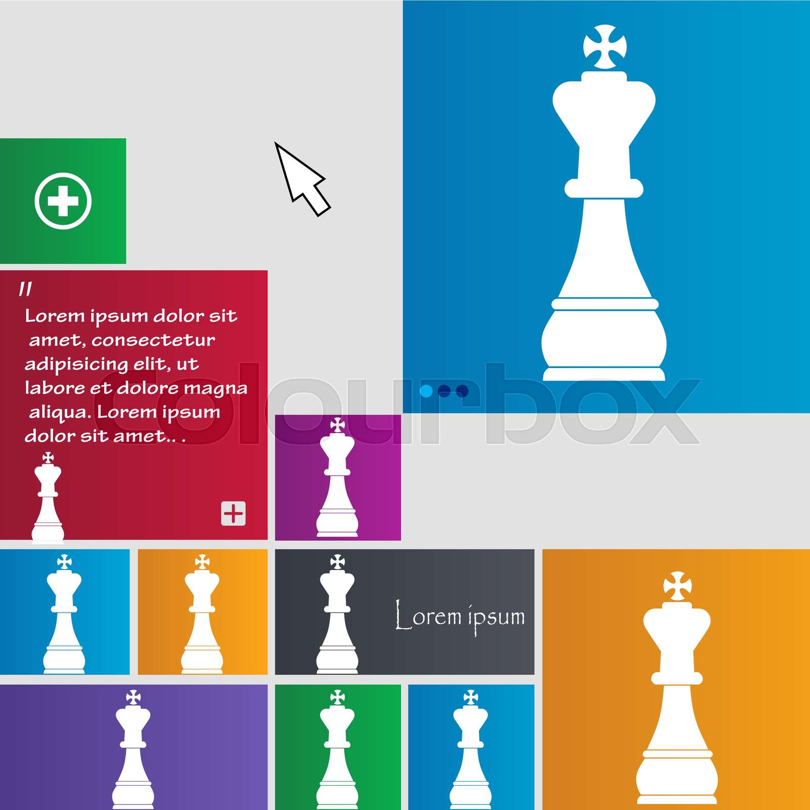 Chess king icon sign. buttons. Modern interface website buttons with ...