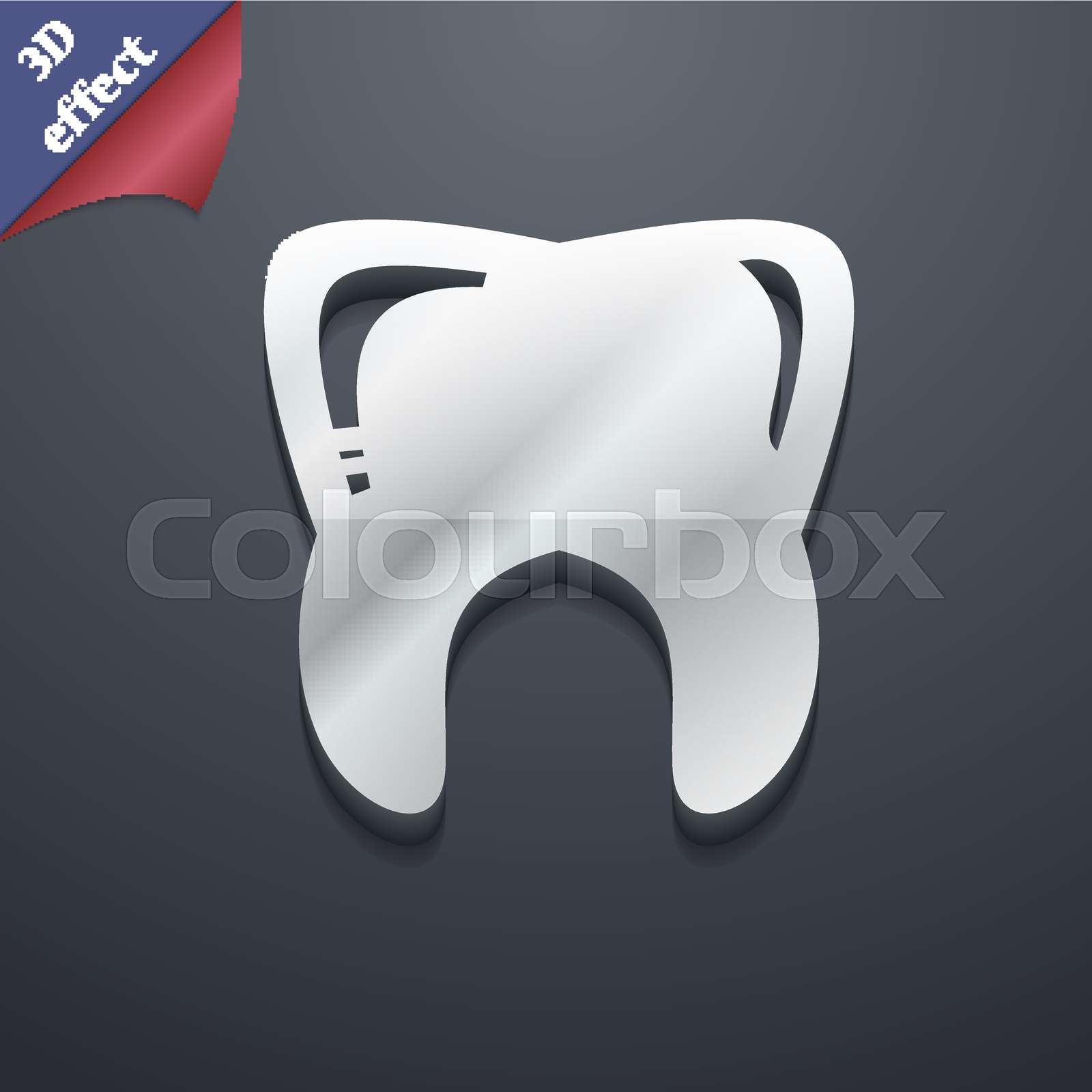 Tooth icon symbol. 3D style. Trendy, modern design with space for your ...