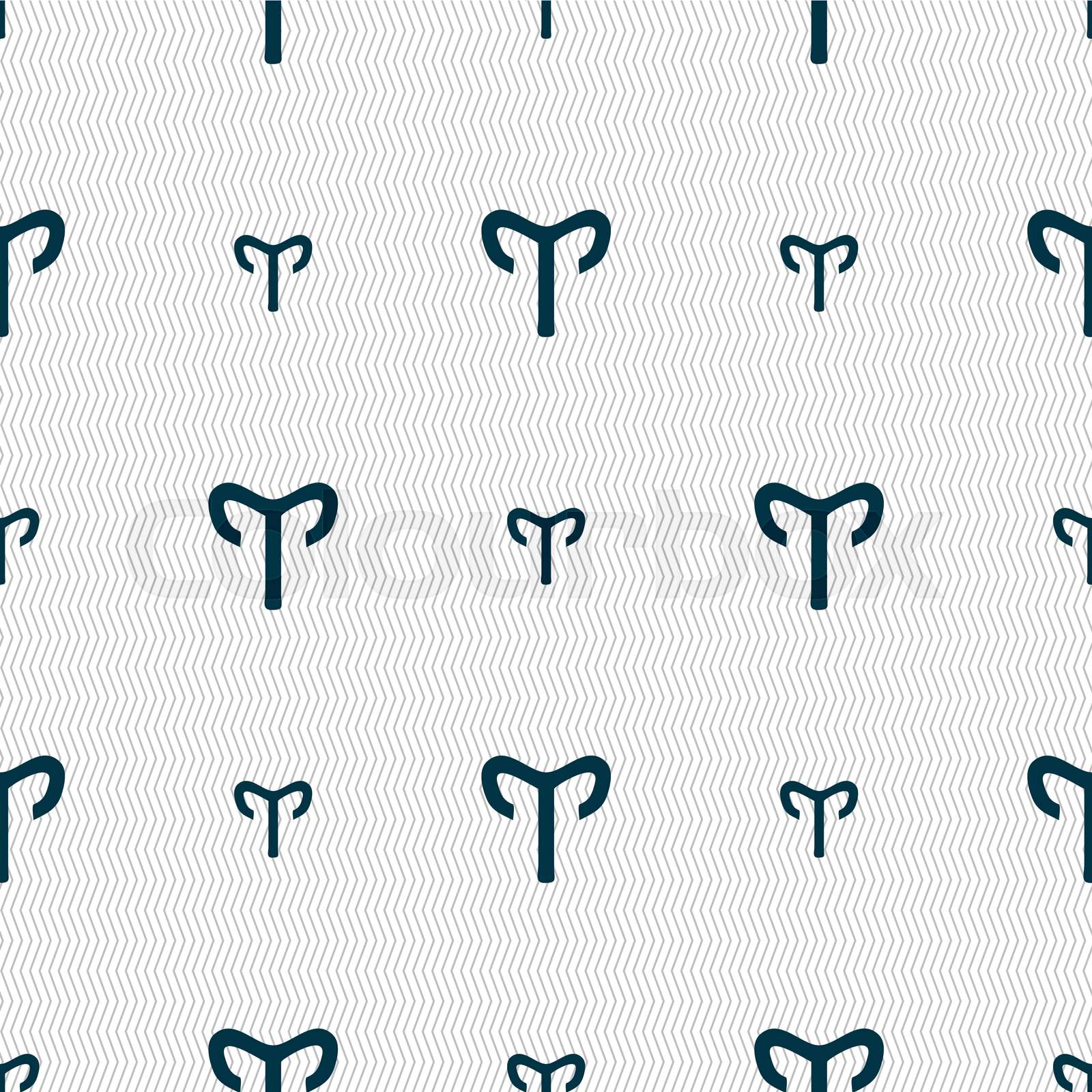 Decorative Zodiac Aries sign. Seamless pattern with geometric texture ...