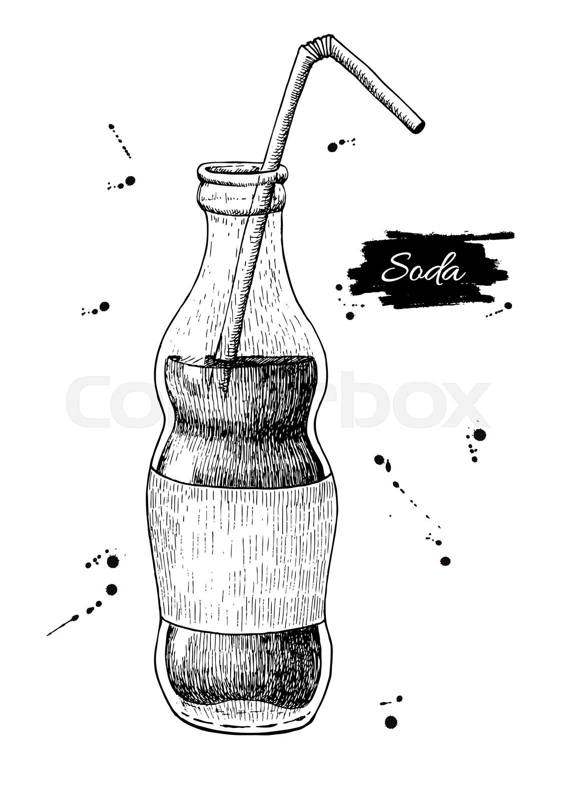 Vector soda drawing. Hand drawn soda illustrations. | Stock vector ...