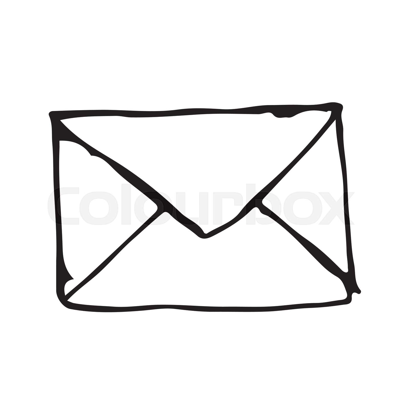 doodle email address icon drawing illustration design | Stock vector ...