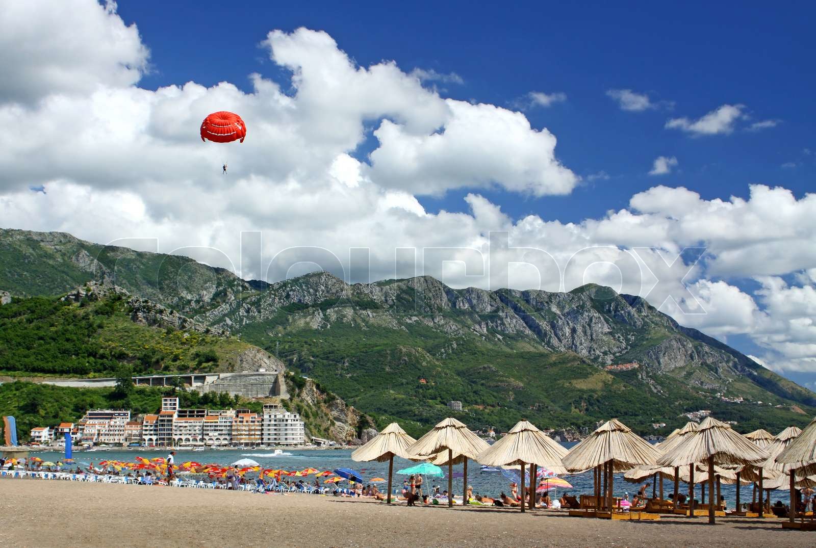 Famous Becici beach near Budva, Montenegro | Stock image | Colourbox