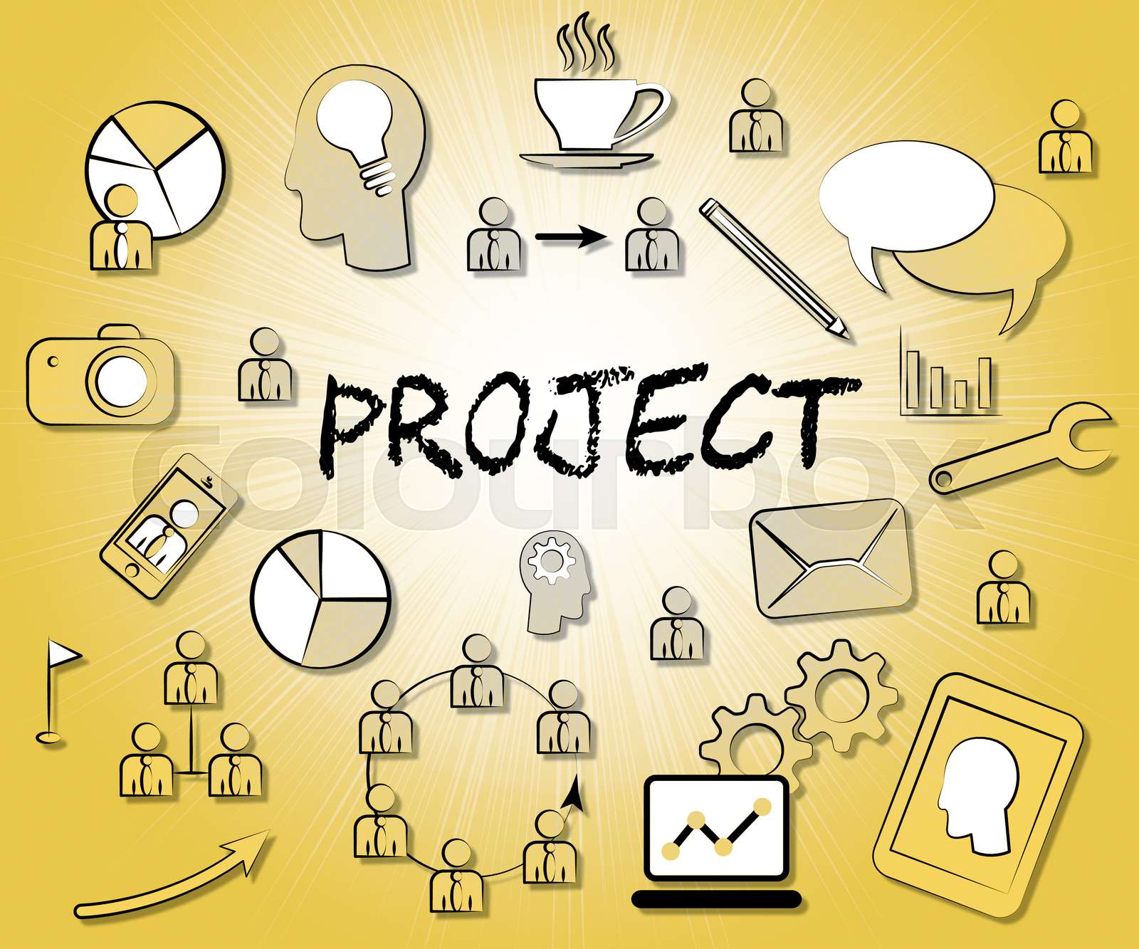 Project Icons Represent Task Plan Or Programme | Stock image | Colourbox