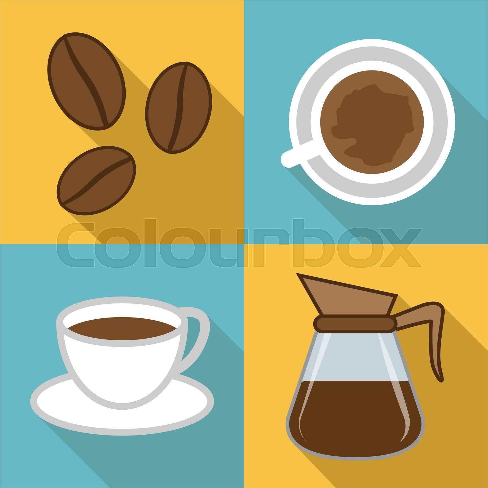 Coffee Icons Represents Restaurant And Cafeteria Beverages | Stock ...