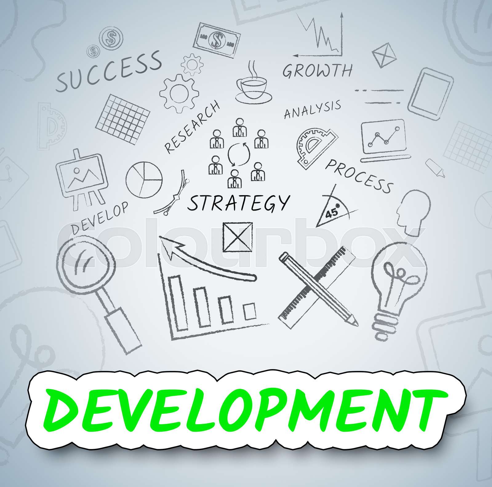 Development Icons Means Growth Progress And Evolution | Stock image ...