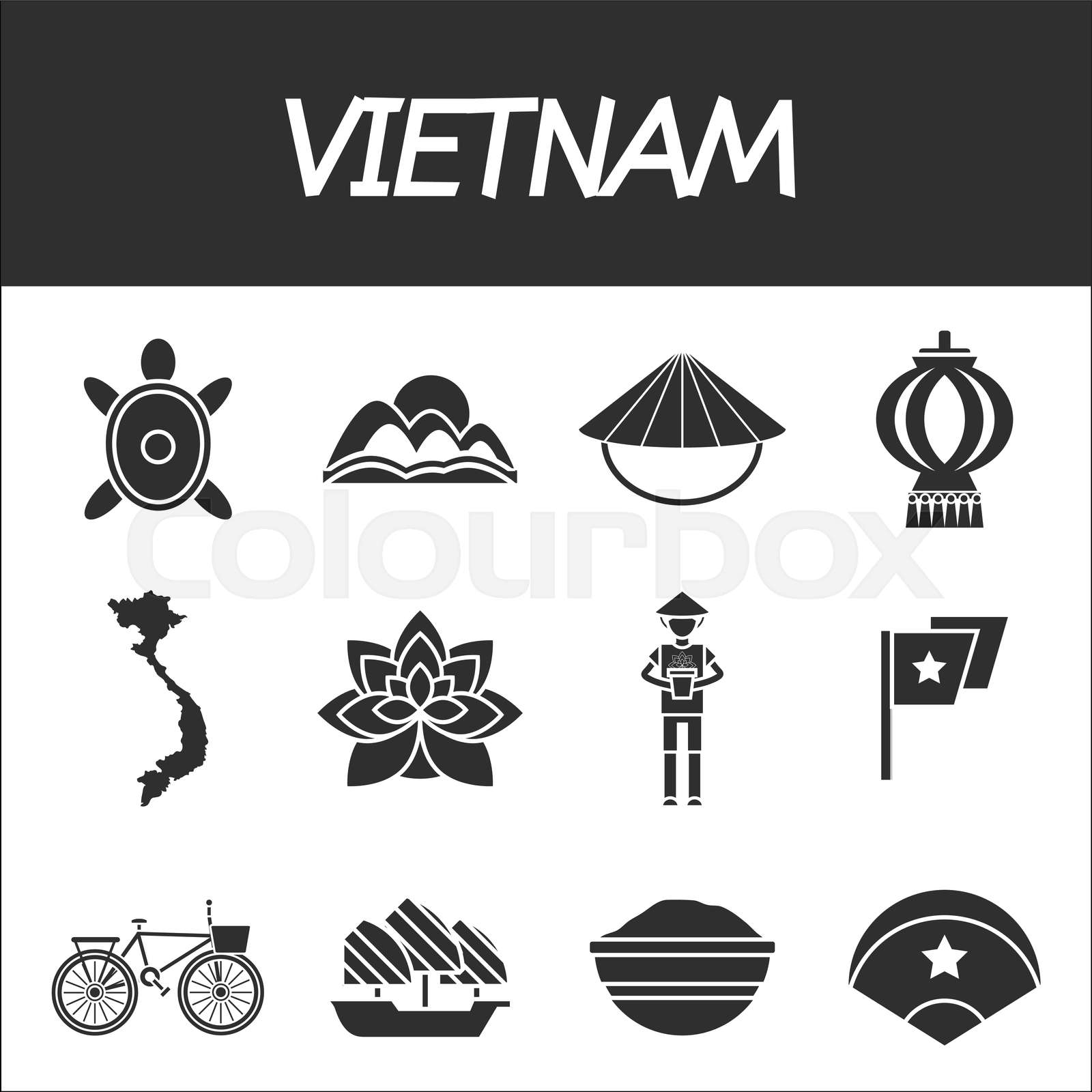 Vietnam icon set | Stock vector | Colourbox