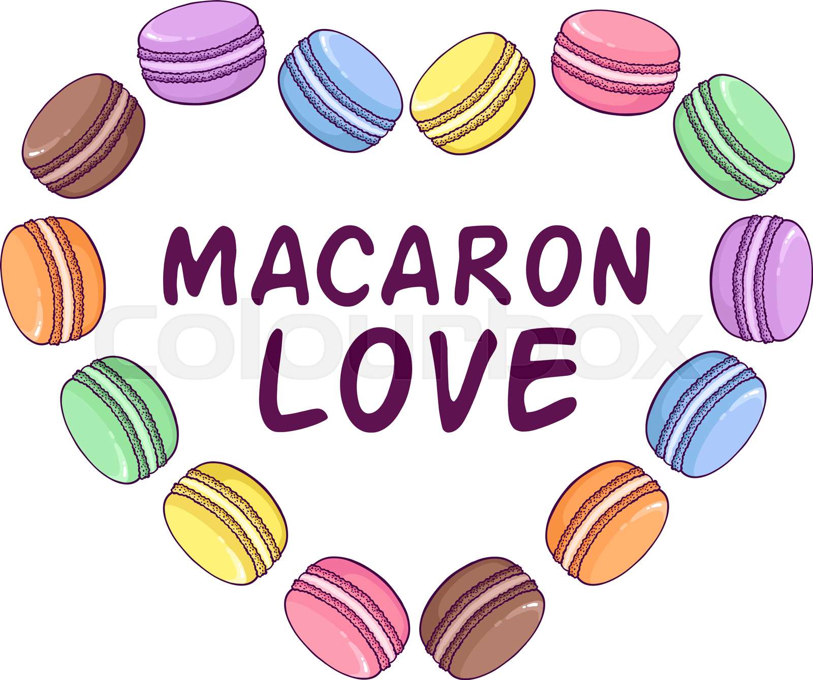 macaron, karte, farbe | Stock-Vektor | Colourbox