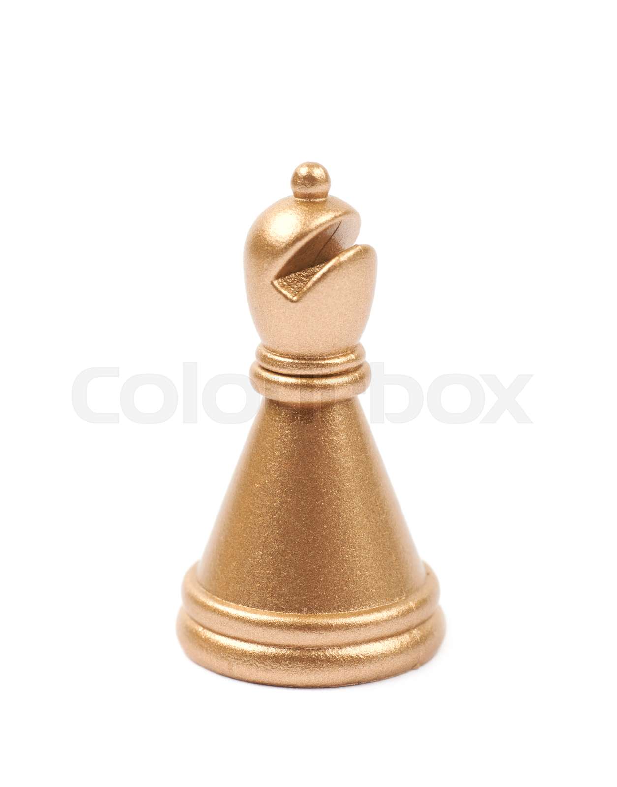 Golden bishop chess figure isolated | Stock image | Colourbox
