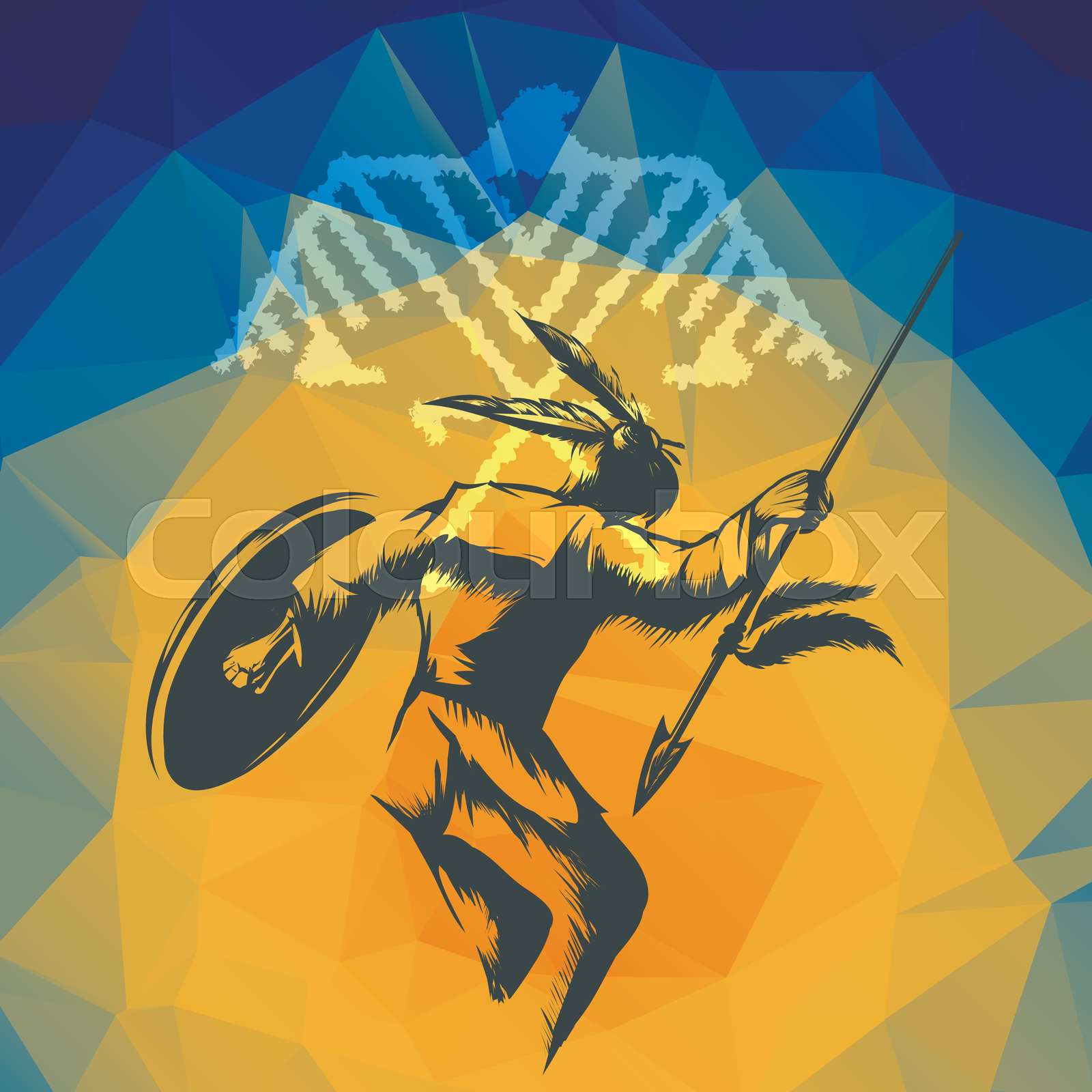 Native American War Dance | Stock vector | Colourbox