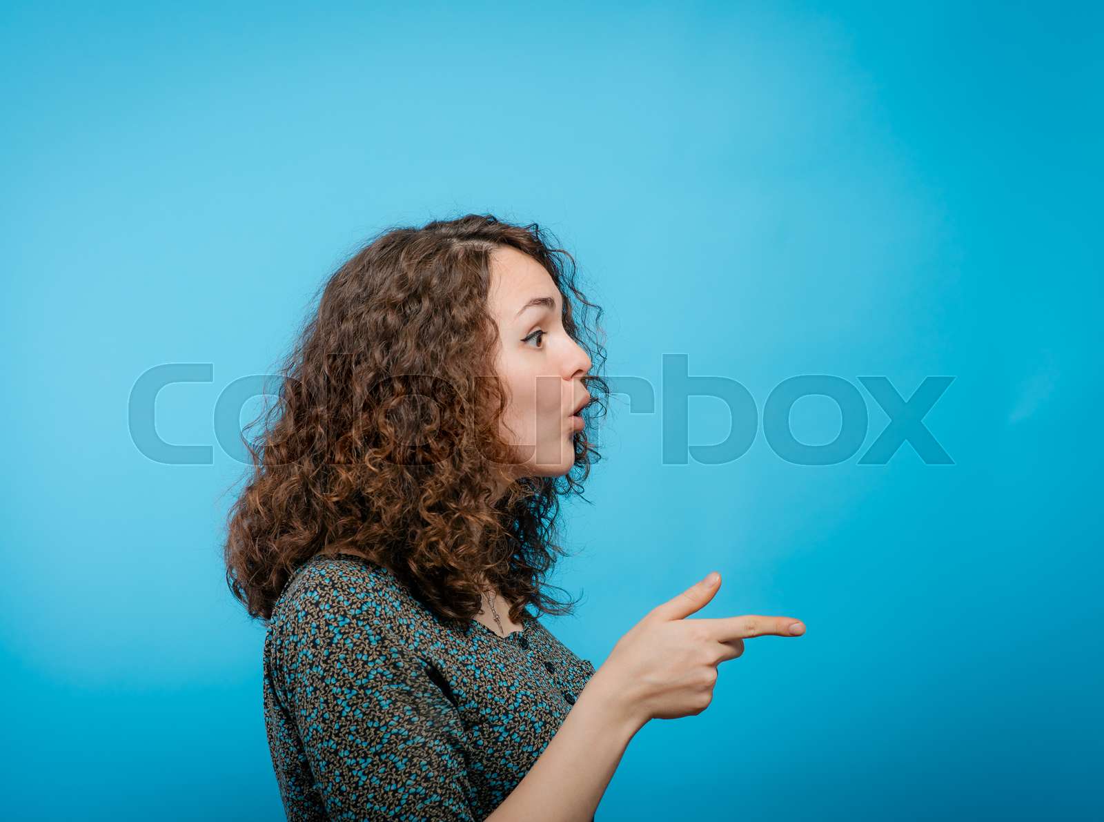 girl points to someone the finger | Stock image | Colourbox