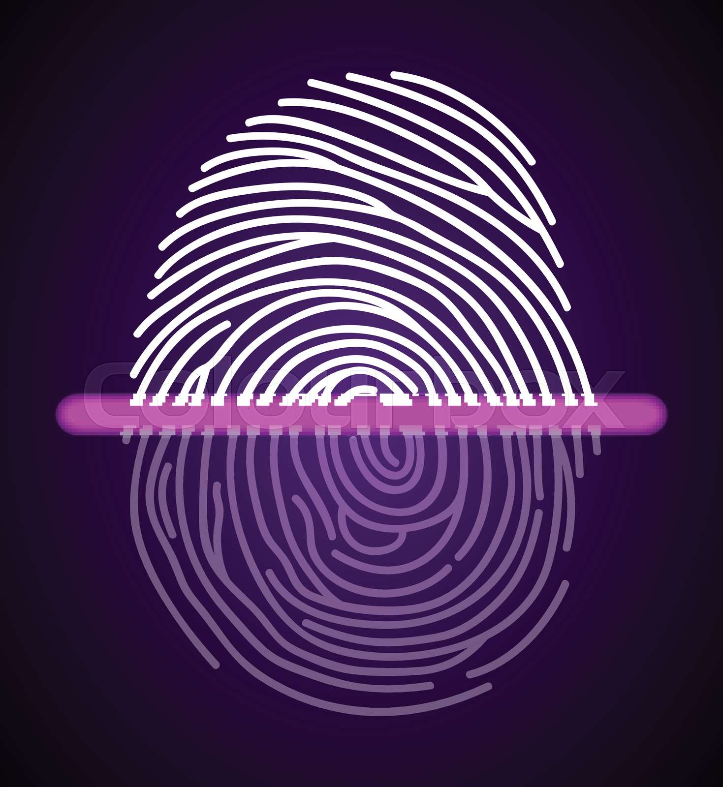 Fingerprint scanner illustration | Stock vector | Colourbox