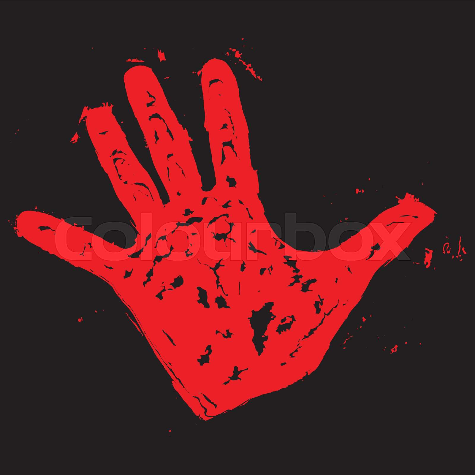 Red hand print | Stock vector | Colourbox
