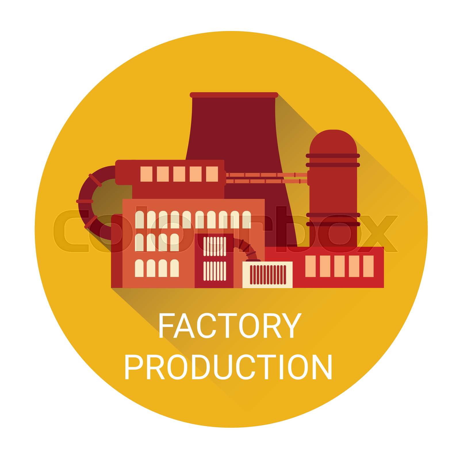 Factory Production Plant Icon | Stock vector | Colourbox