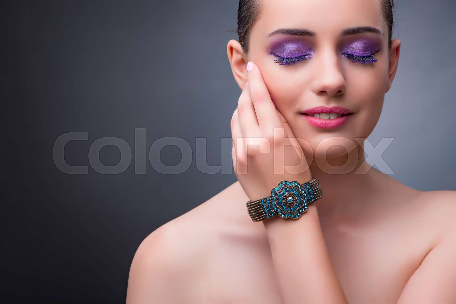 Beautiful woman with jewellery in fashion concept | Stock image | Colourbox