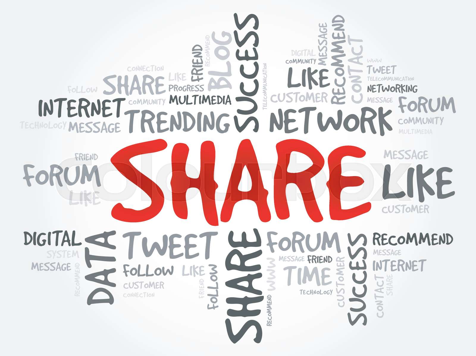 Share word cloud | Stock vector | Colourbox