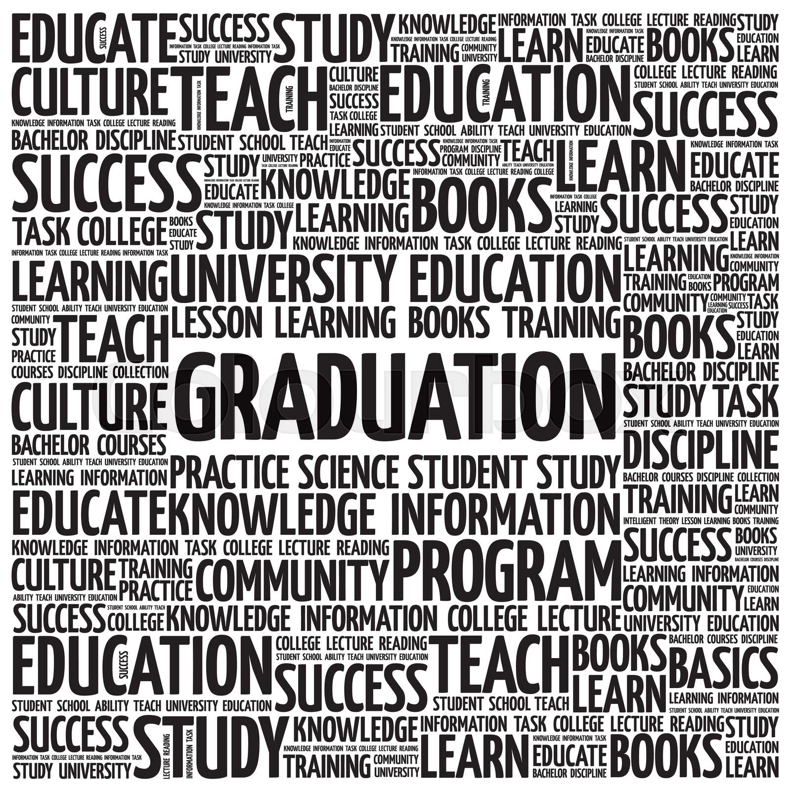GRADUATION word cloud | Stock vector | Colourbox