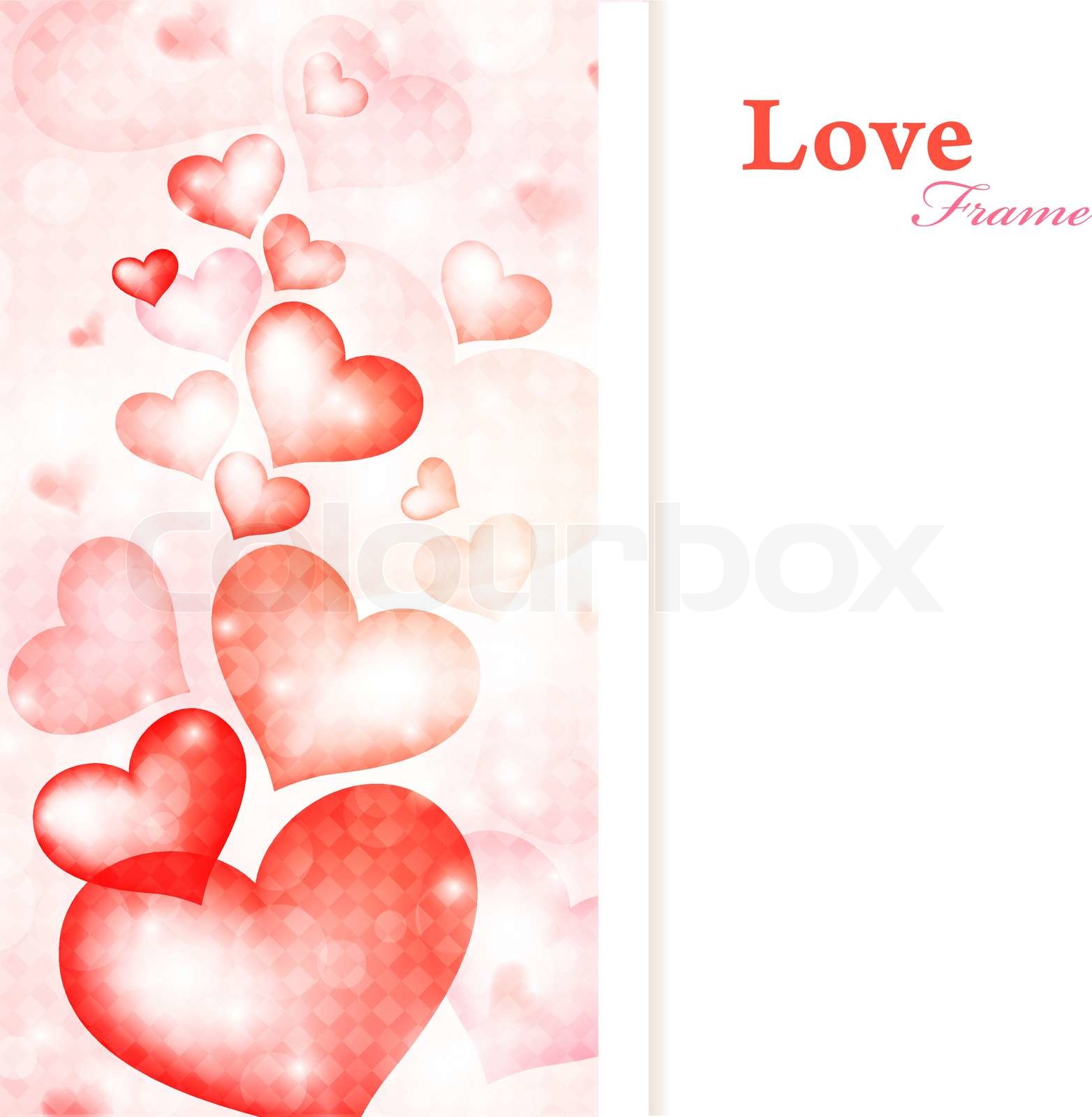 illustration af kærlighed ramme med hjerter og copyspace | Stock vektor ...