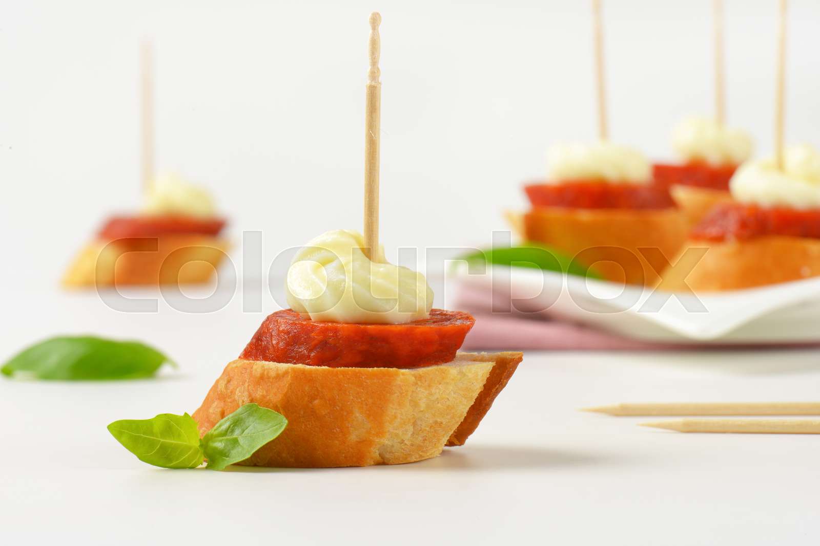 Crispy bread based canapes | Stock image | Colourbox