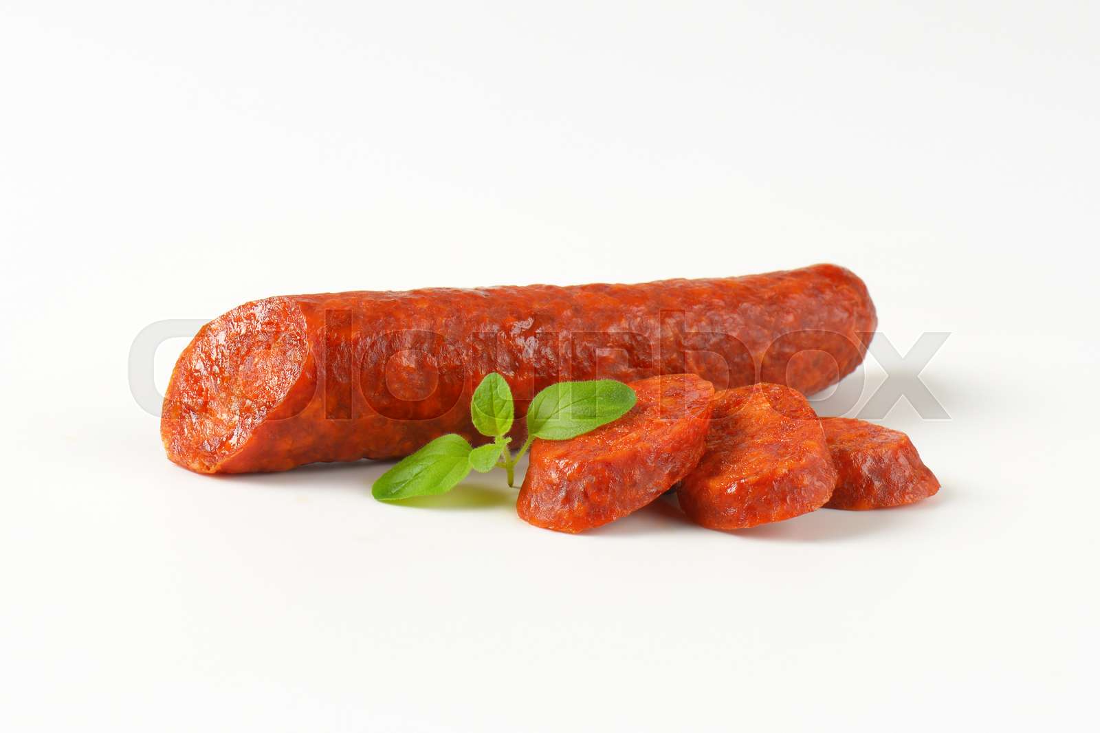 Smoked paprika spiced sausage | Stock image | Colourbox