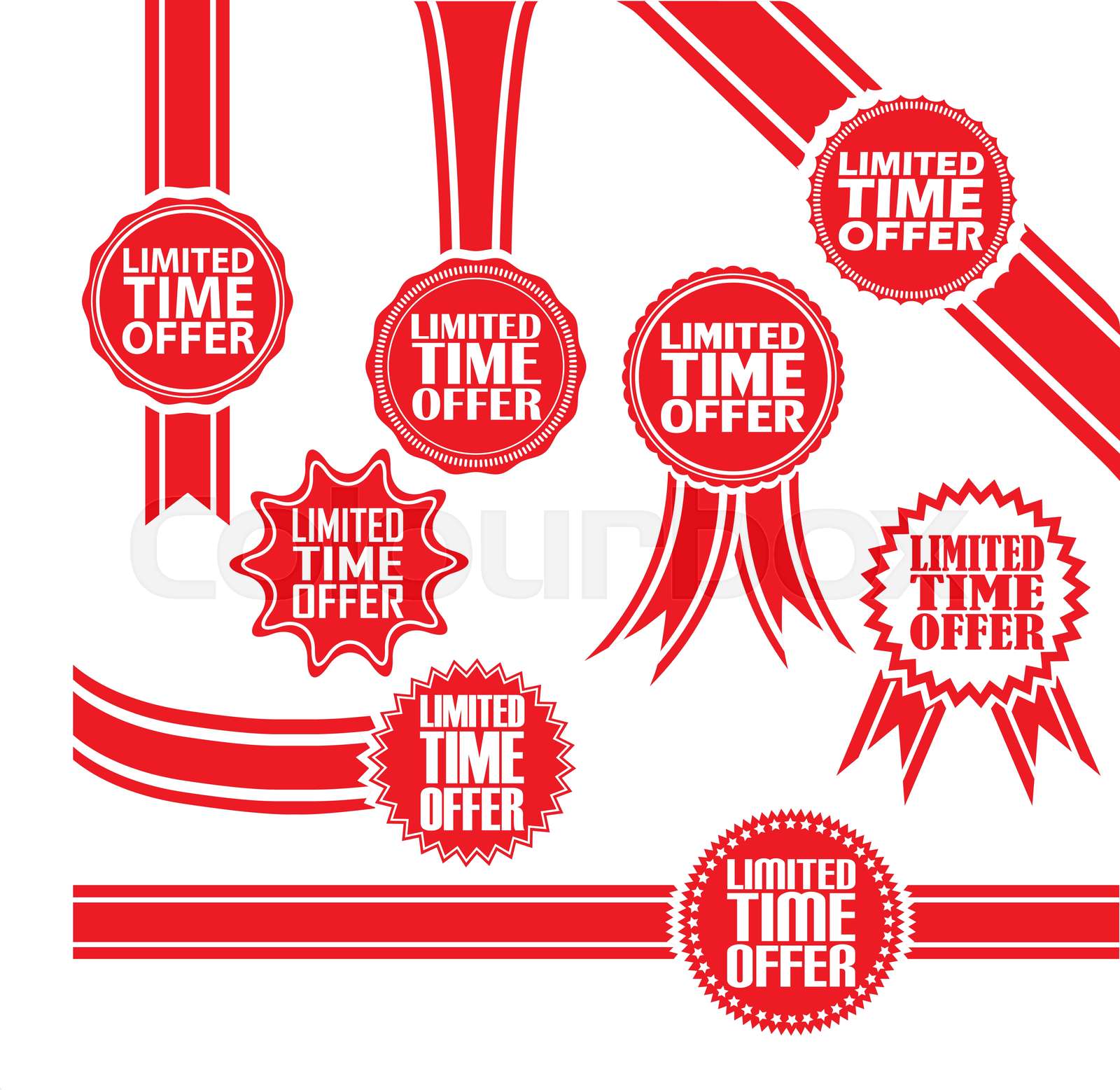 Limited time offer signs set, Limited time offerr sticker set, vector ...