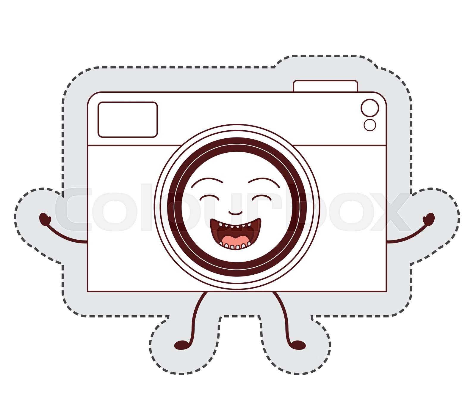 camera cartoon sticker design | Stock vector | Colourbox