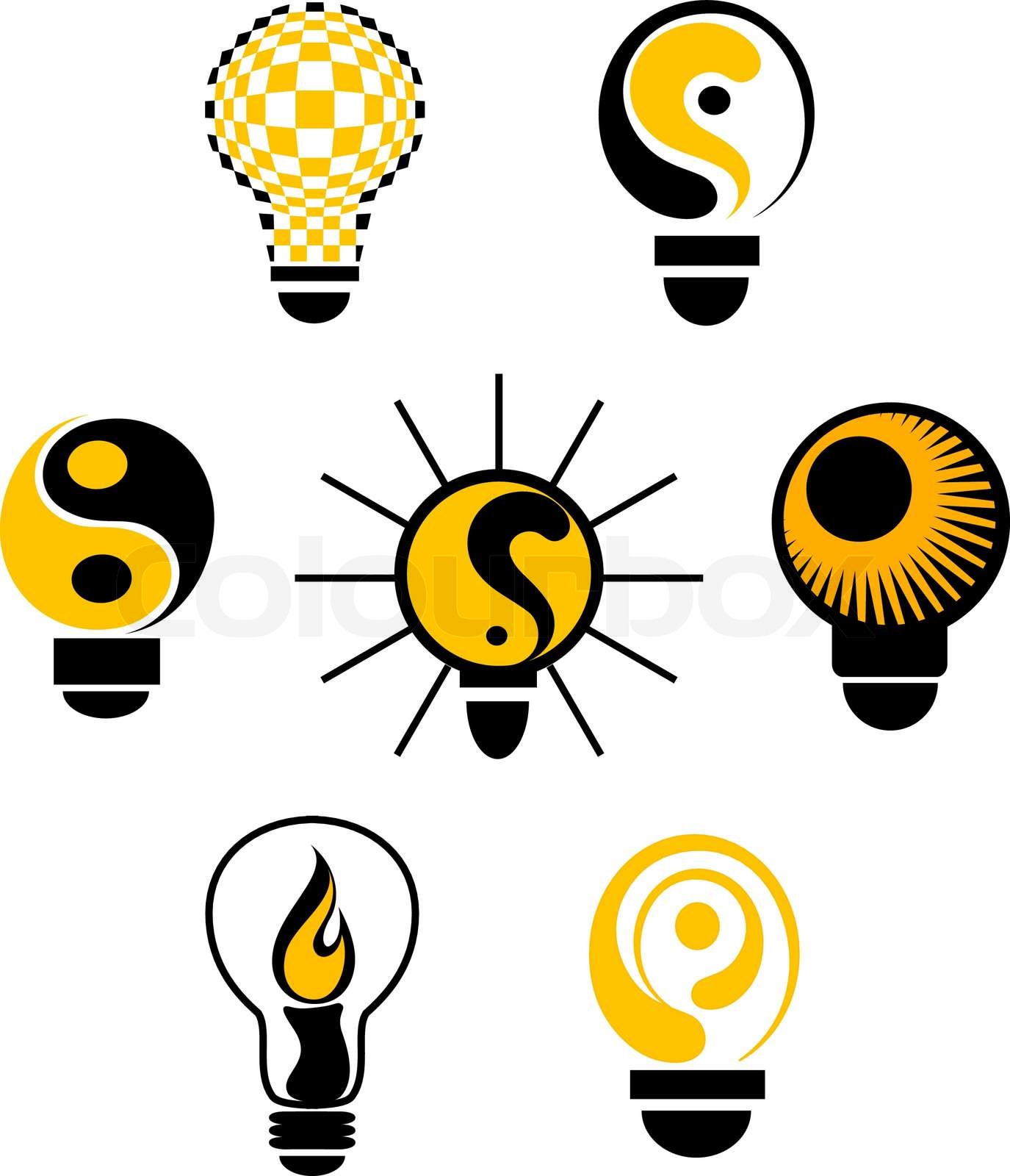 Set of light bulb symbols for design | Stock vector | Colourbox