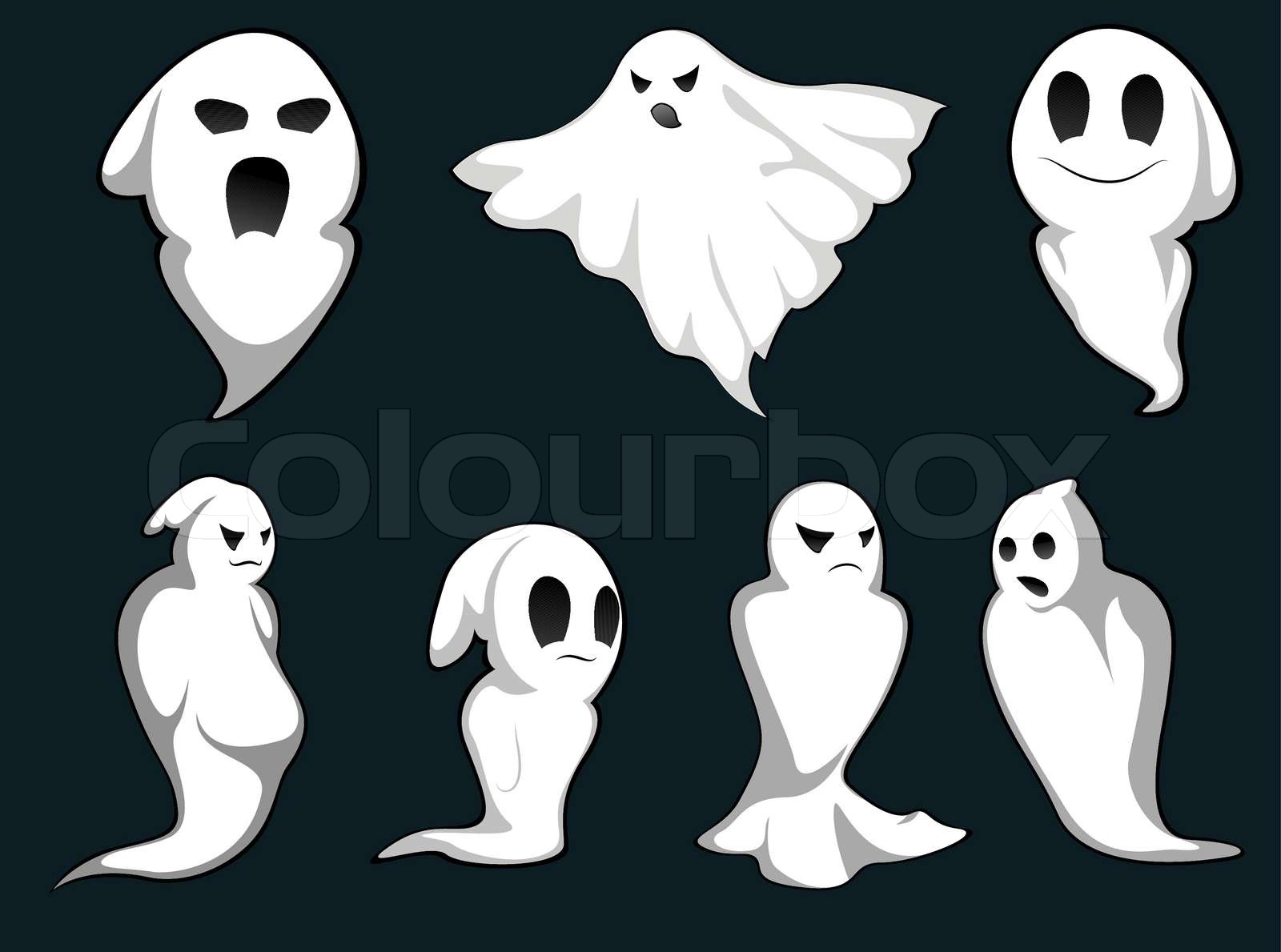 Set of ghosts for design isolated on background | Stock vector | Colourbox