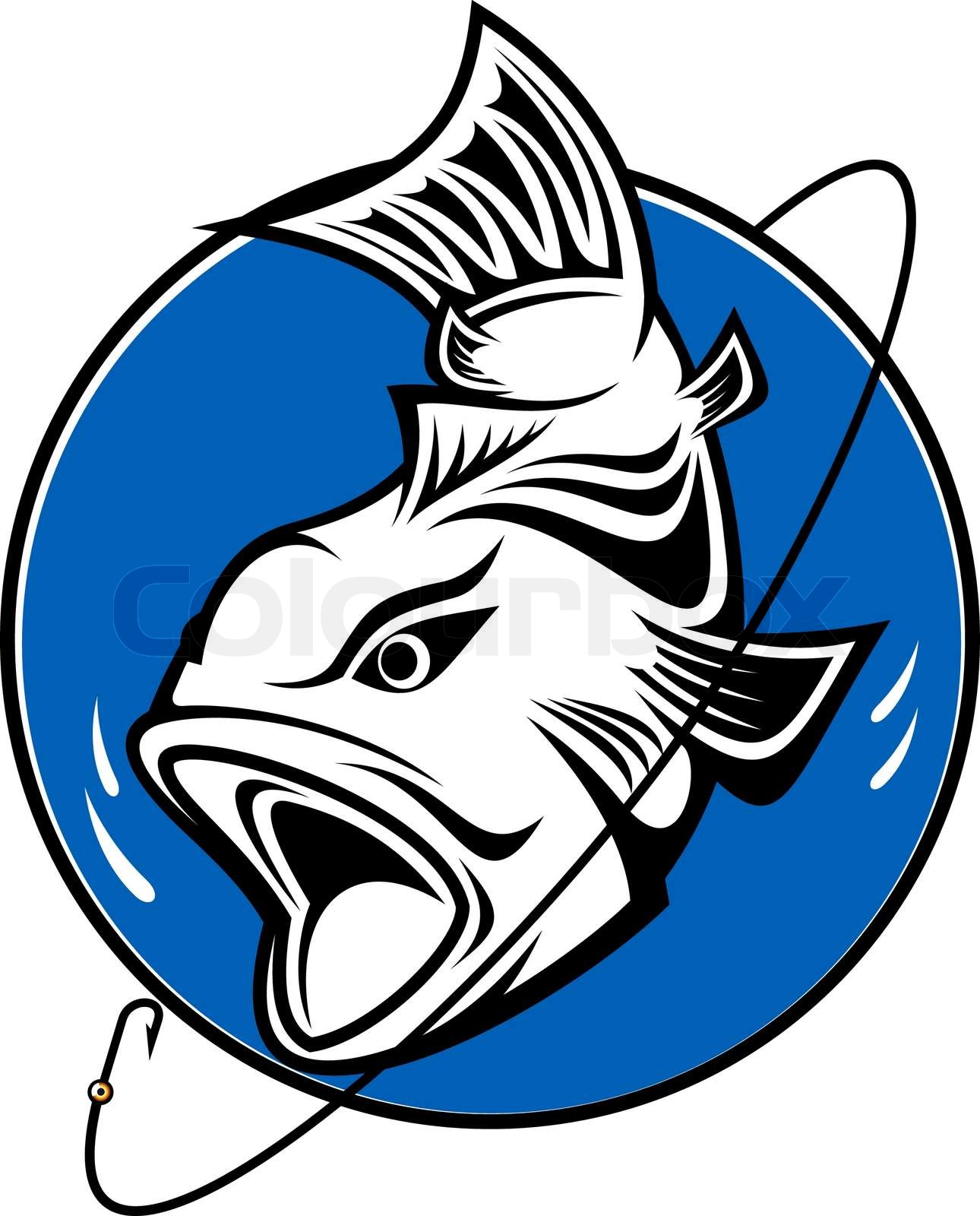 Fish as a fishing symbol for design | Stock vector | Colourbox