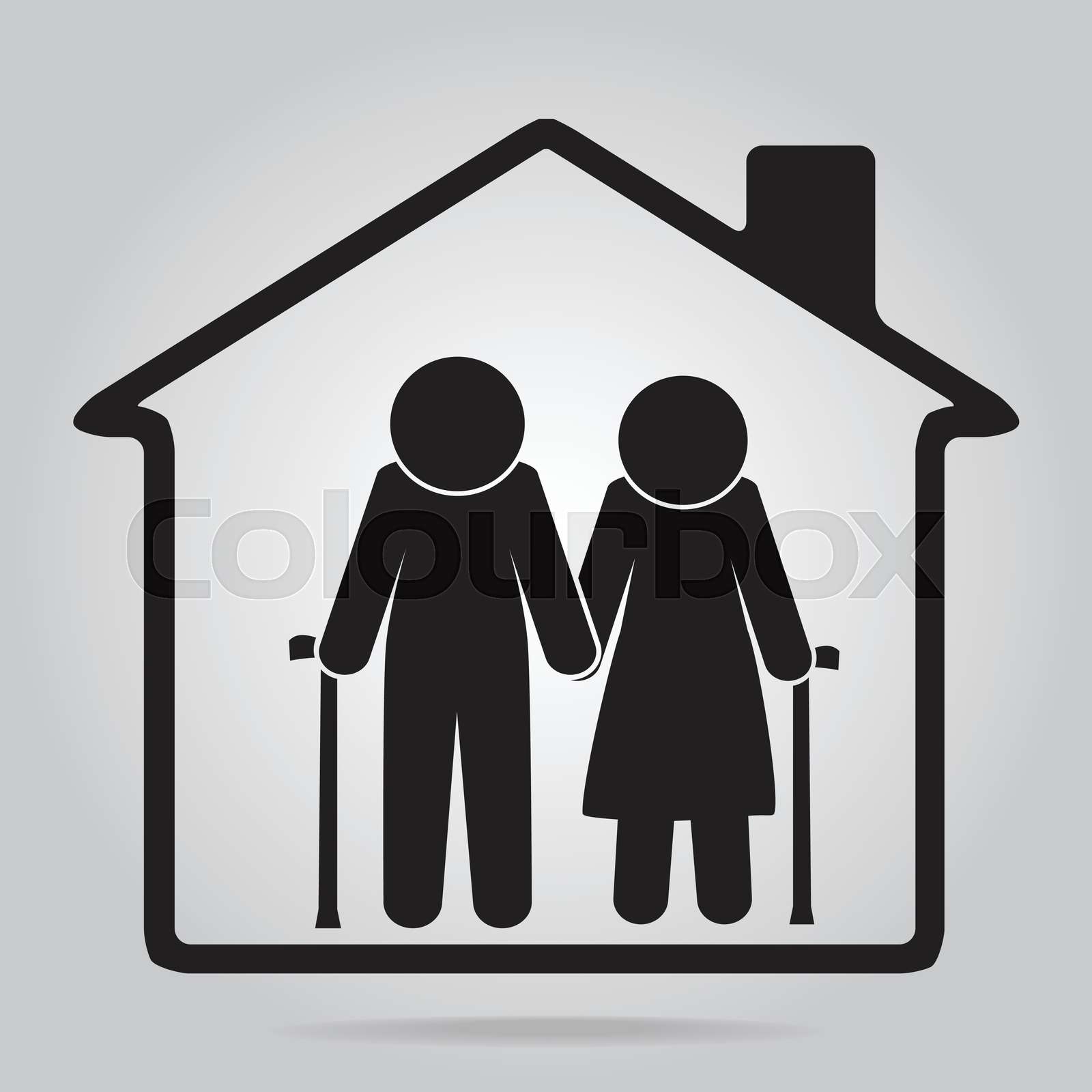 Nursing home for elderly icon | Stock vector | Colourbox