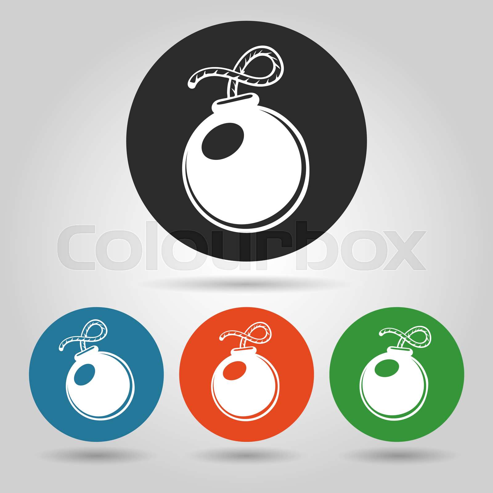 Flat bomb icons set | Stock vector | Colourbox
