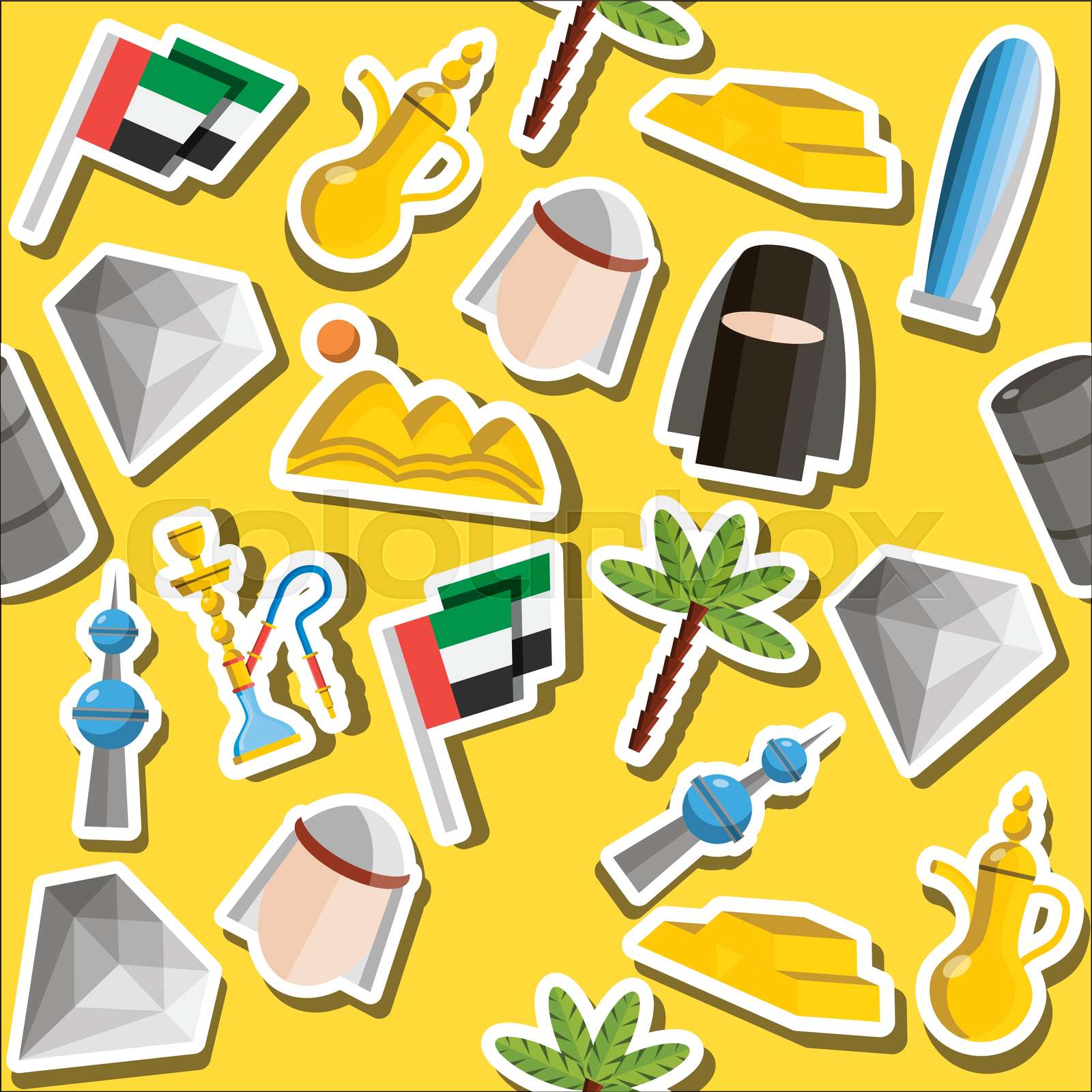 Colored UAE pattern | Stock vector | Colourbox