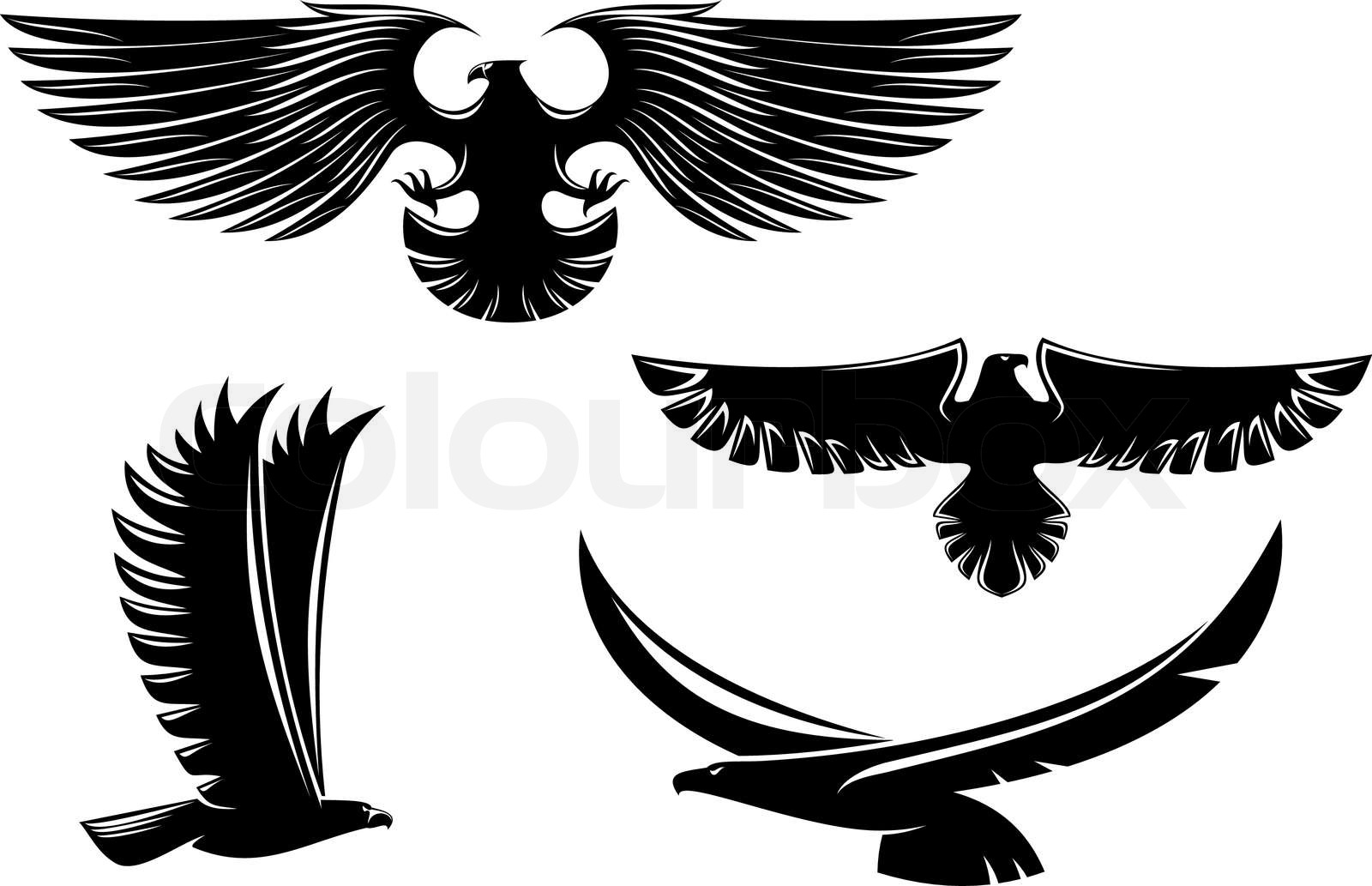 Heraldik Adler Symbole und Tattoo isoliert auf weiß | Stock-Vektor ...
