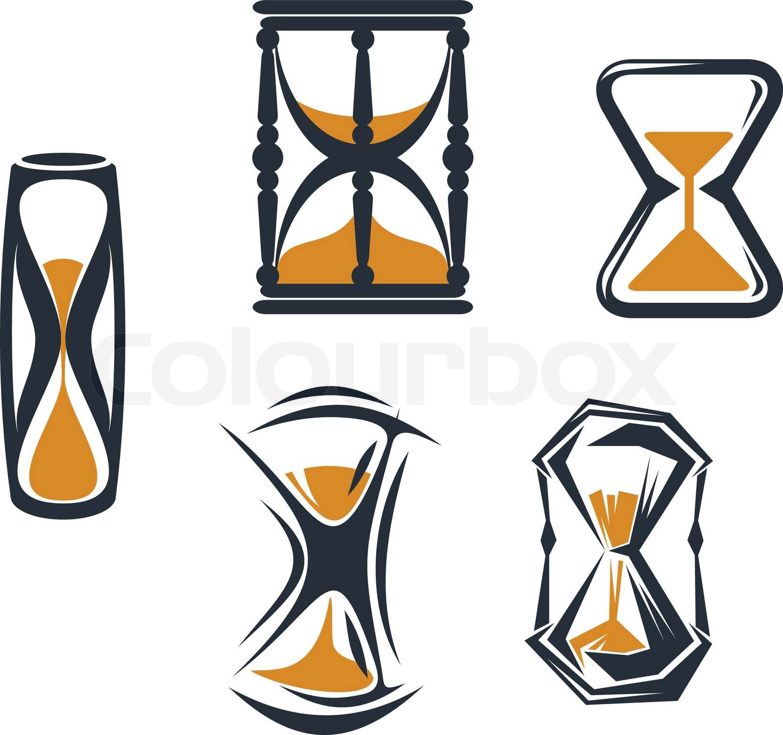 Sandglass symbols and icons for time concept anddesign | Stock vector ...