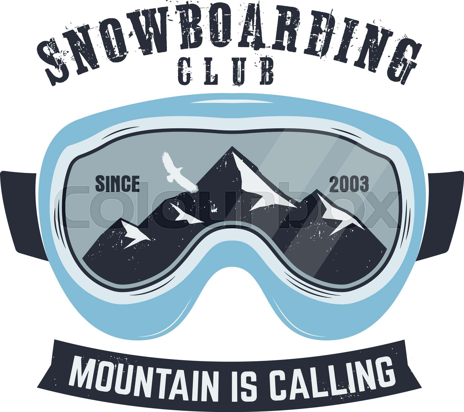 Snowboarding goggles logo and label template. Winter snowboard sport ...