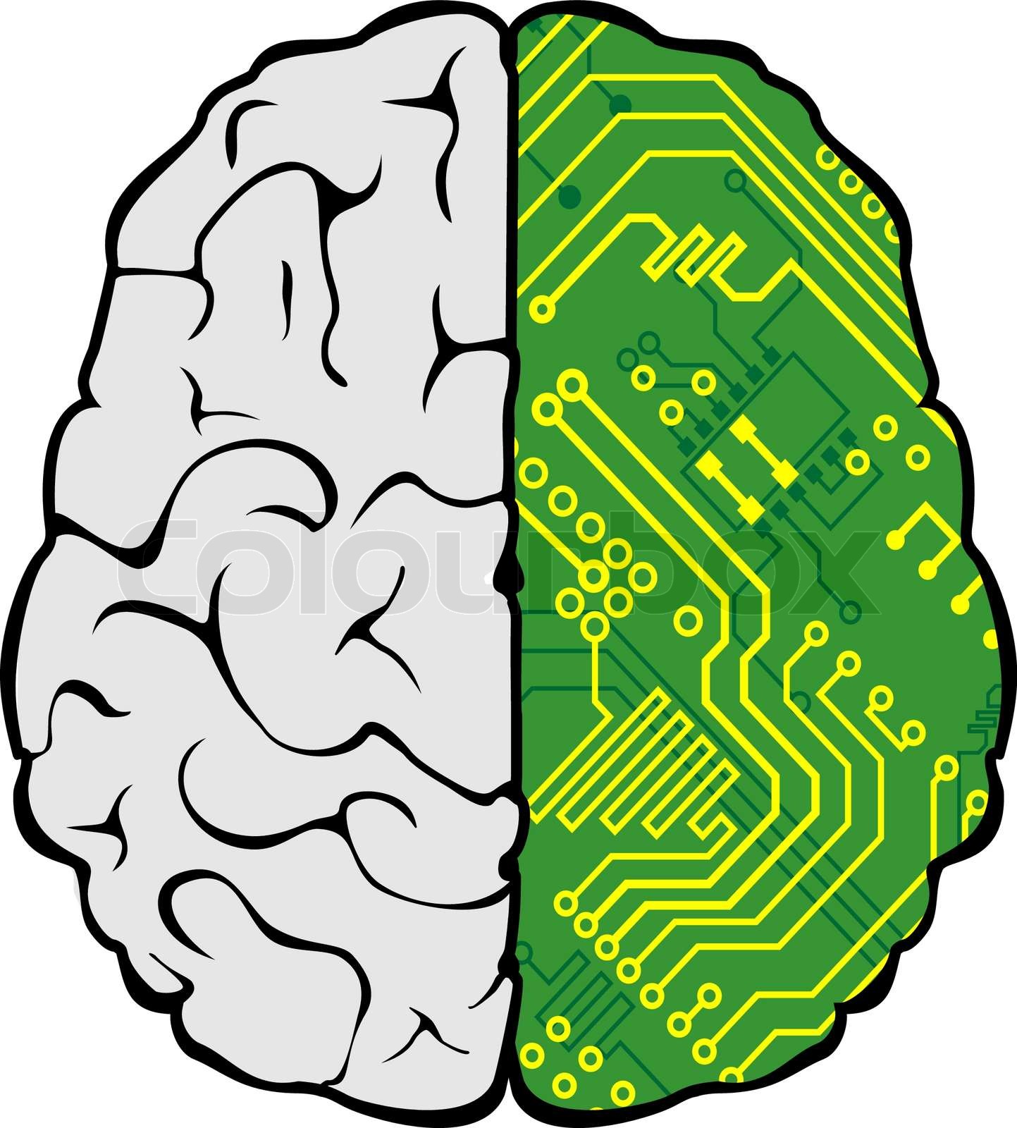 Brain with motherboard as a computer concept | Stock vector | Colourbox Brain with motherboard as a computer concept | Stock vector | Colourbox
